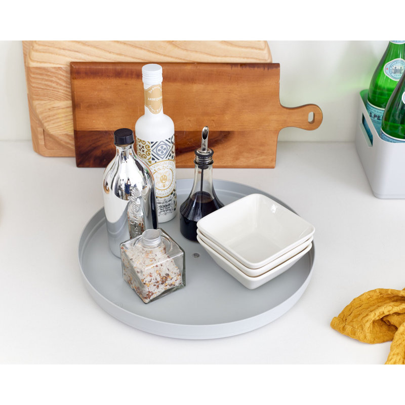 iDesign Eco Kitchen Recycled Plastic Lazy Susan Turntable, Gray | Wayfair