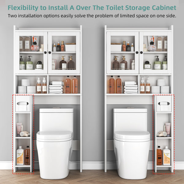 Lark Manor™ Over The Toilet Storage Cabinet With Clear Doors, Above ...