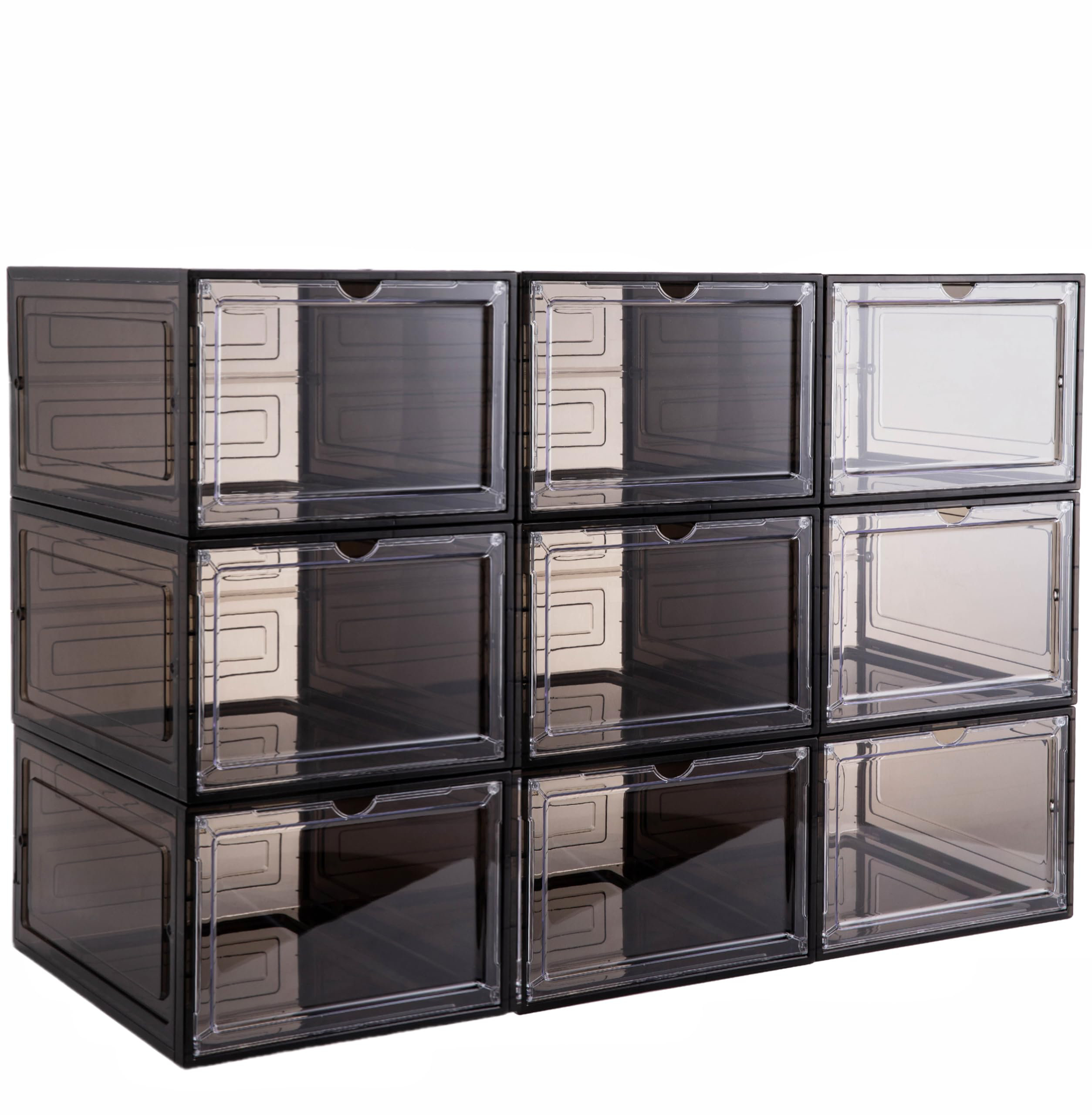 Rebrilliant X-Large Clear Shoe Boxes Stackable Plastic Shoe Organizer ...