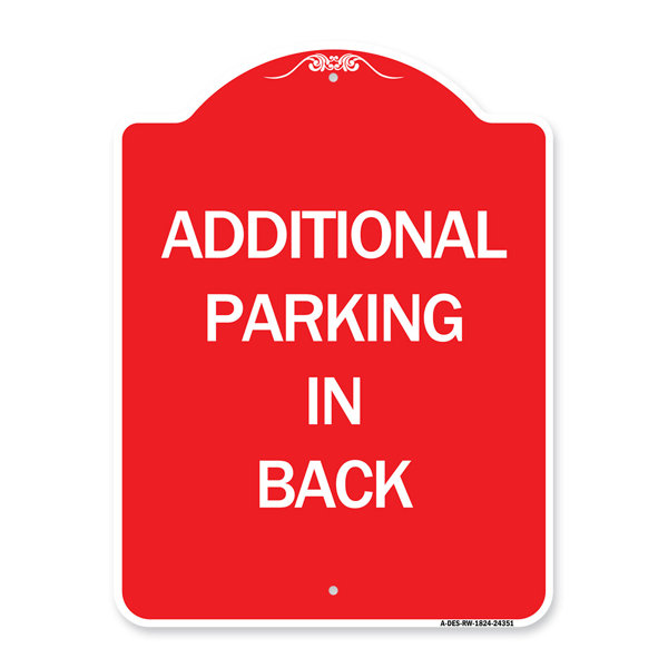 Signmission Designer Series Sign - Additional Parking In Back Sign ...