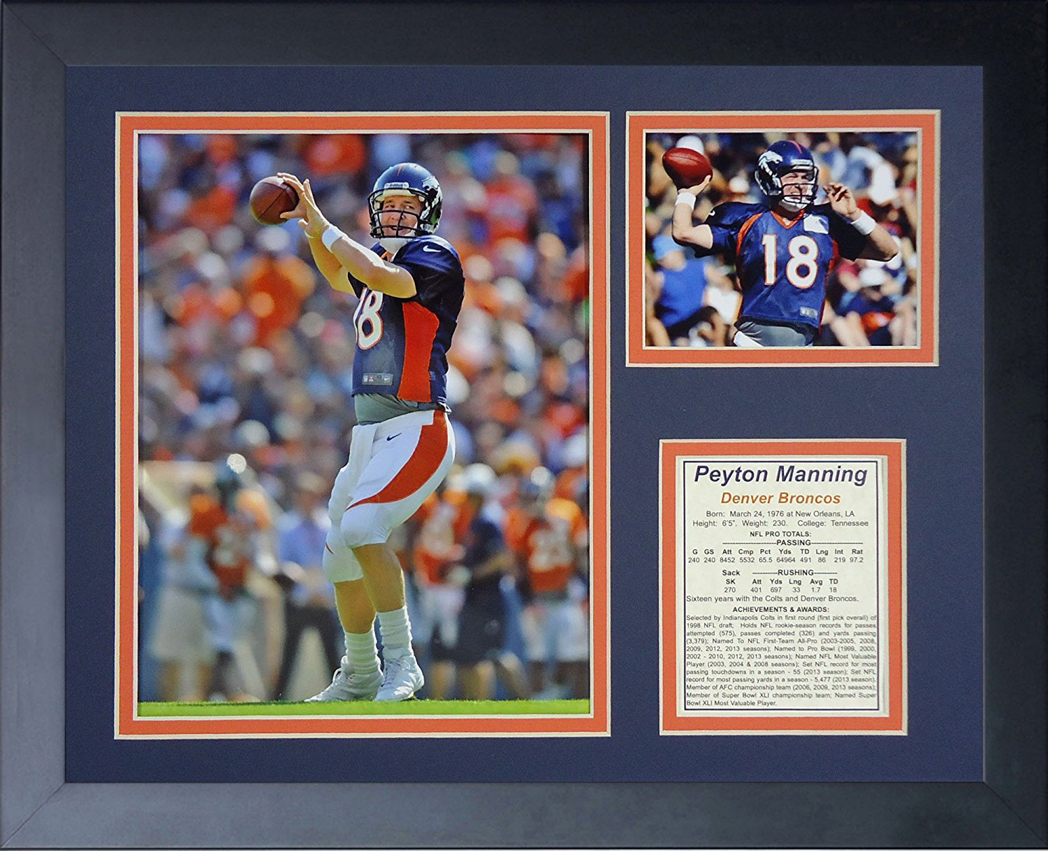 Legends Never Die Peyton Manning Framed Memorabilia | Wayfair
