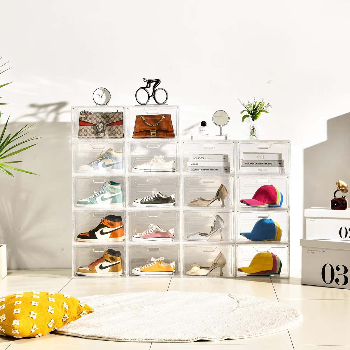 Ivy Bronx 8 Pack Shoe Boxes Clear Plastic Stackable, Large Shoe Storage ...