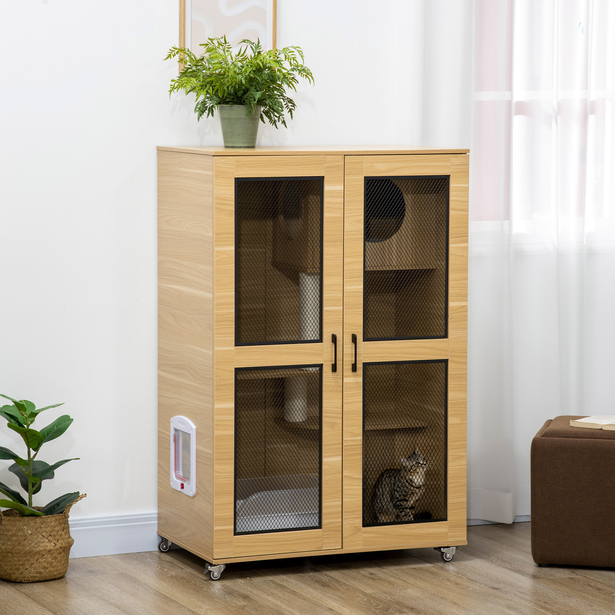VODYXSEP Kitty Cage Catio Villa For Indoor Cats With Scratching Posts ...