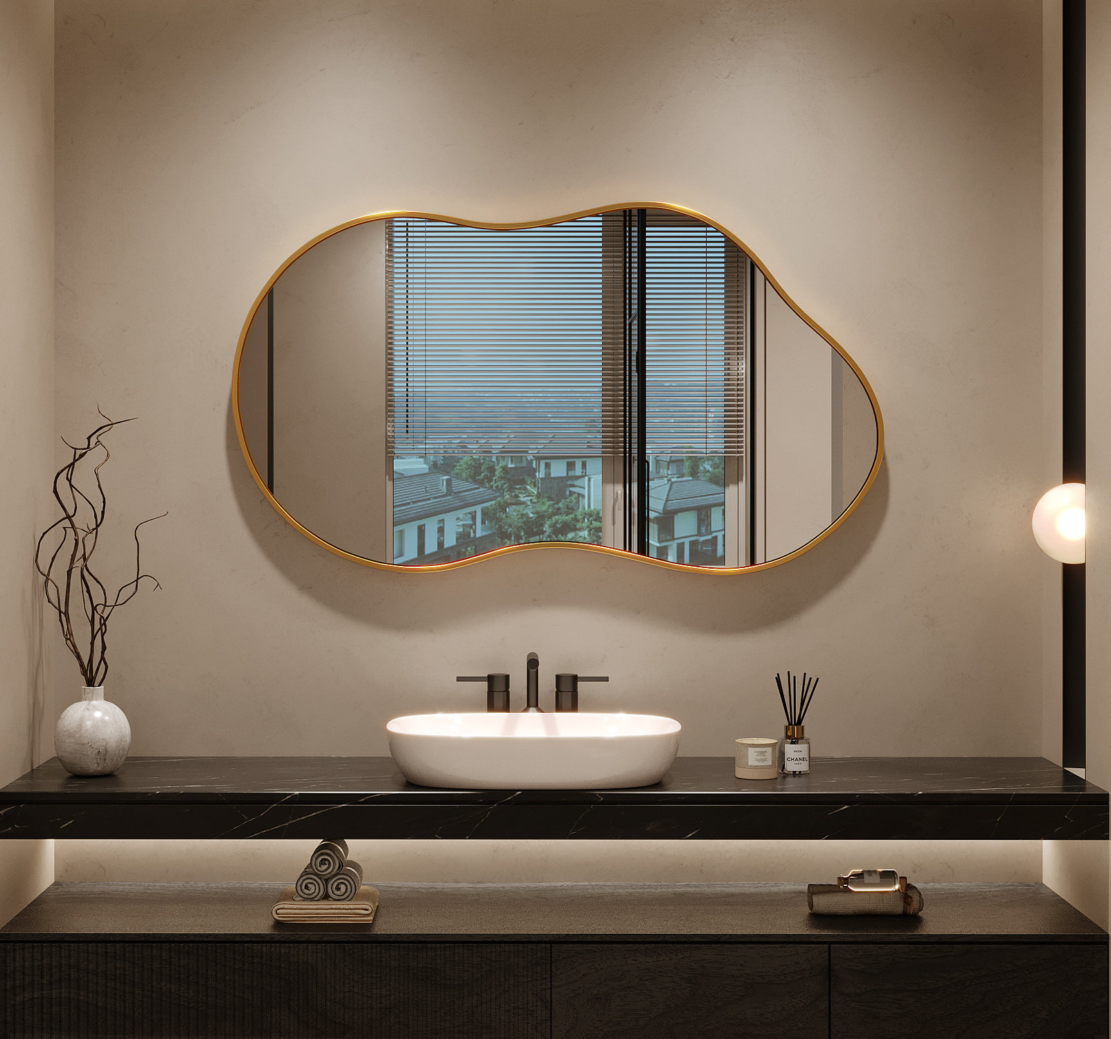 STTIU Irregular Unique Shaped Wall Mirror 20*36 | Wayfair