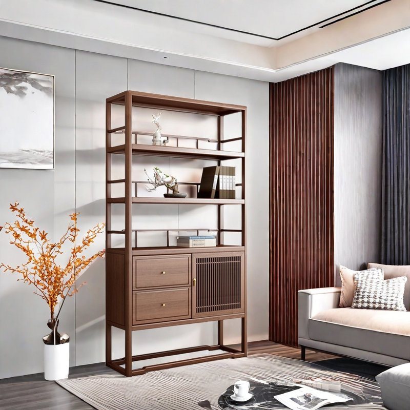 Atta Avenue New Chinese Style Simple Practical Bookcase | Wayfair