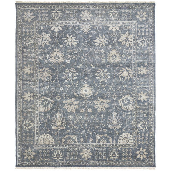 Madison Couture Rugs Preiss Wool Oriental Area Rug in Gray/Ivory | Perigold