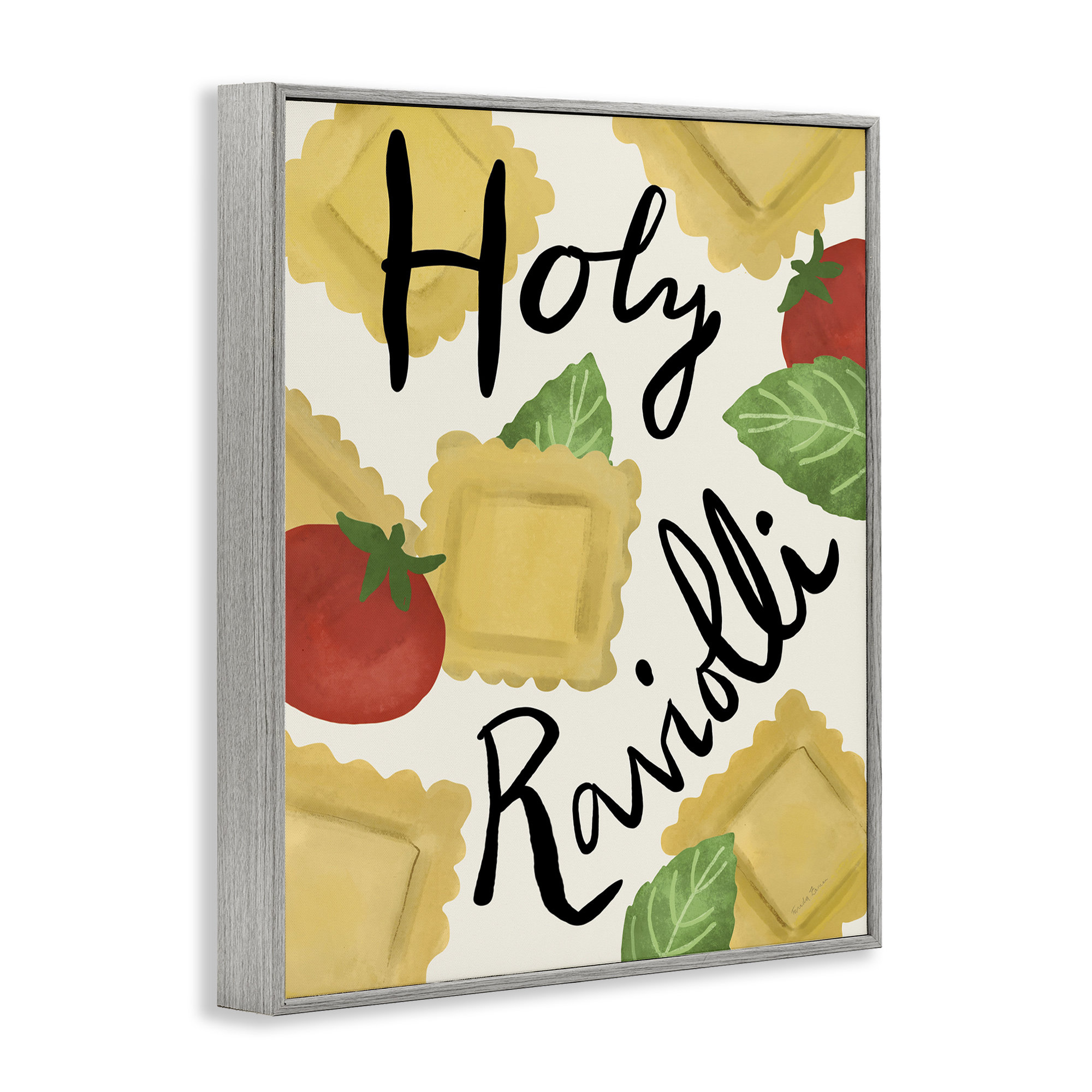Stupell Industries Funny Holy Ravioli Framed Giclee Art by Farida Zaman ...