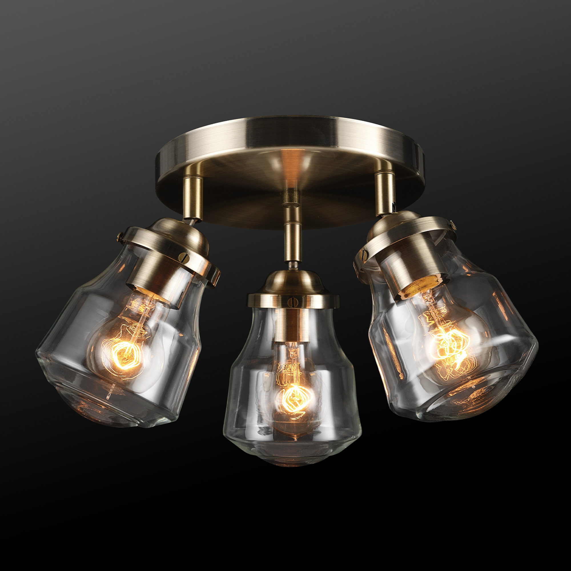 Globe Electric Company Gerard 3-Light Antique Brass Track Lighting ...