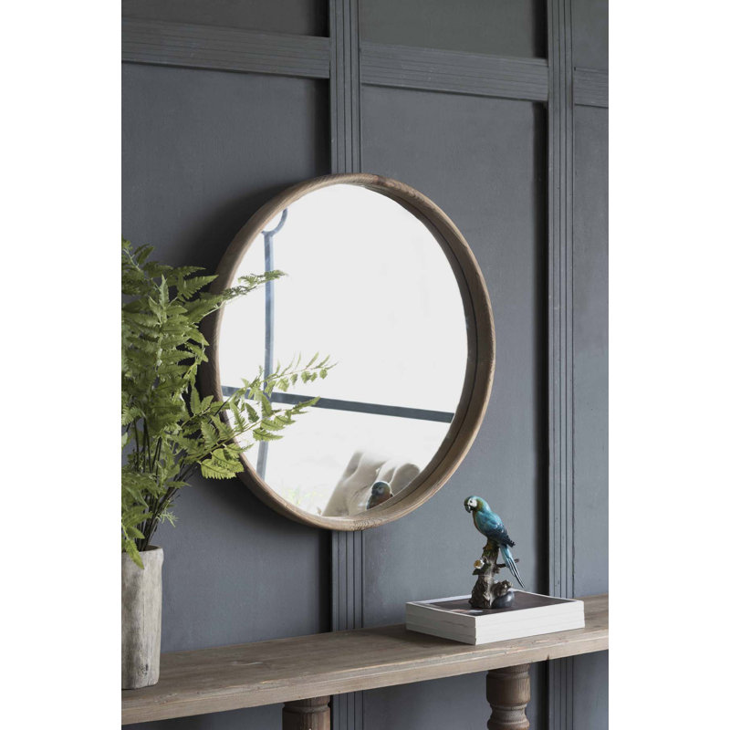 Latitude Run® Krenar Round Wood Wall Mirror | Wayfair
