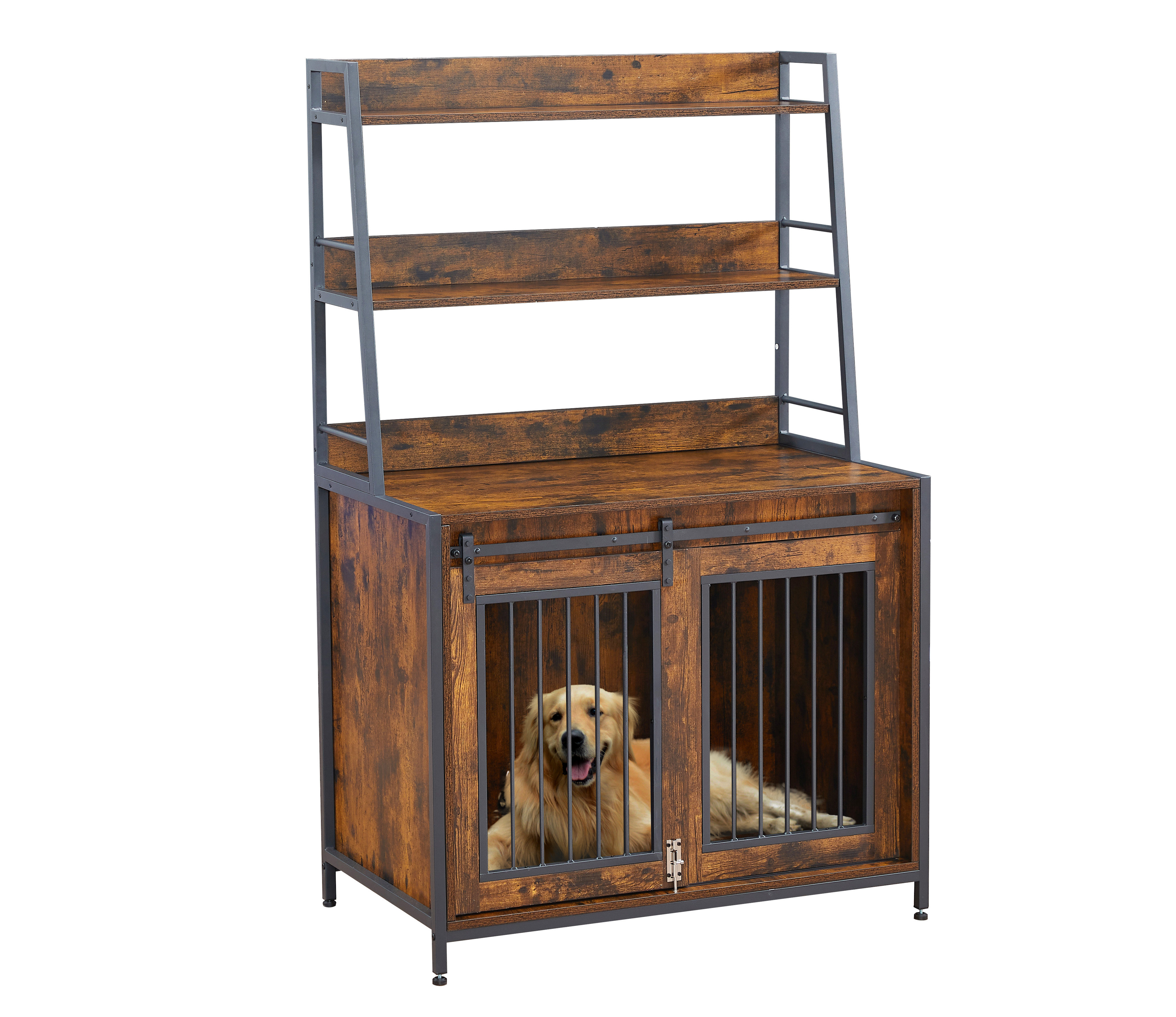 Tucker Murphy Pet™ 37'' Dog Crate Furniture With Shelves For Small To ...
