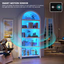 Metro Lane 175cm H x 75cm W Bookcase with Tri-Color Sensor Light ...