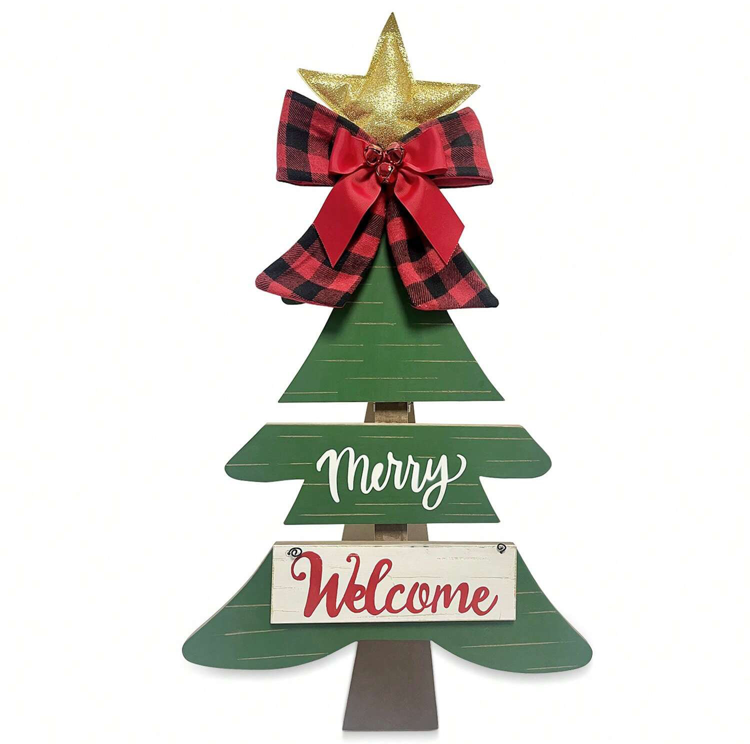 Ophelia & Co. Wooden Christmas Tree Porch Sign, 3d Standing Christmas ...
