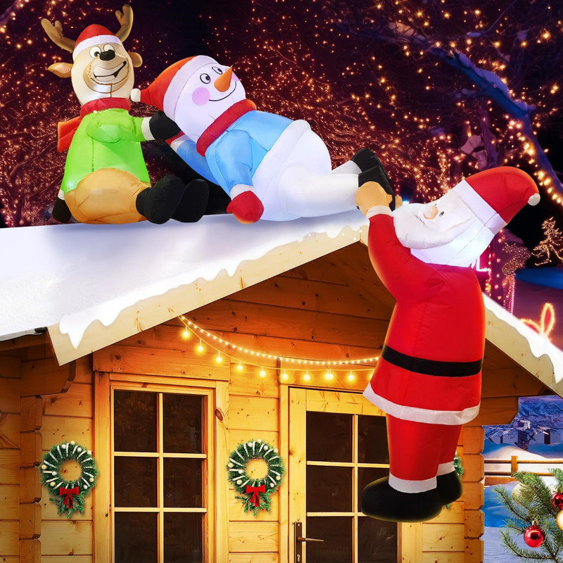 The Holiday Aisle® 8FT Christmas Inflatables Roof Outdoor Decoration ...