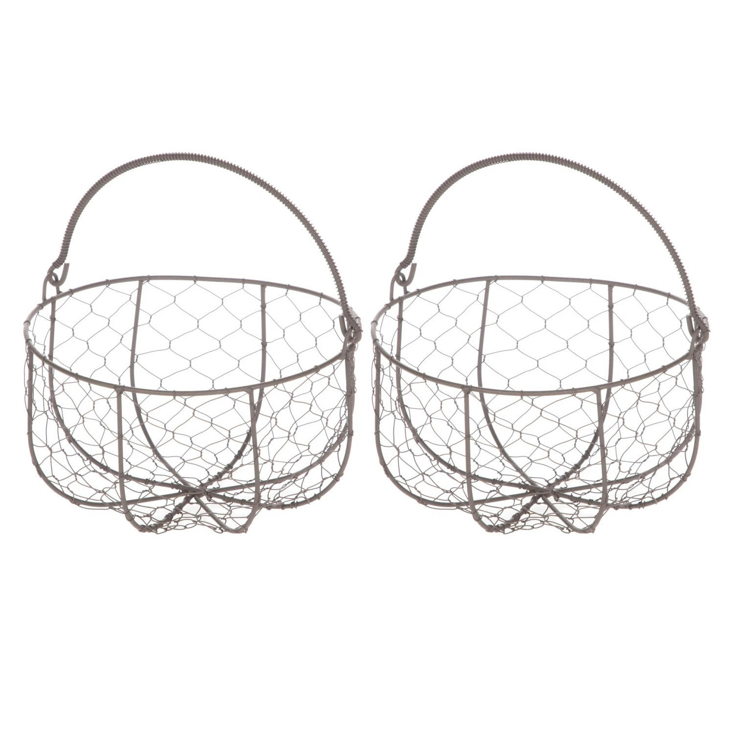 17 Stories Wire Mesh Storage Basket with Removable Handles, 2-Pack ...