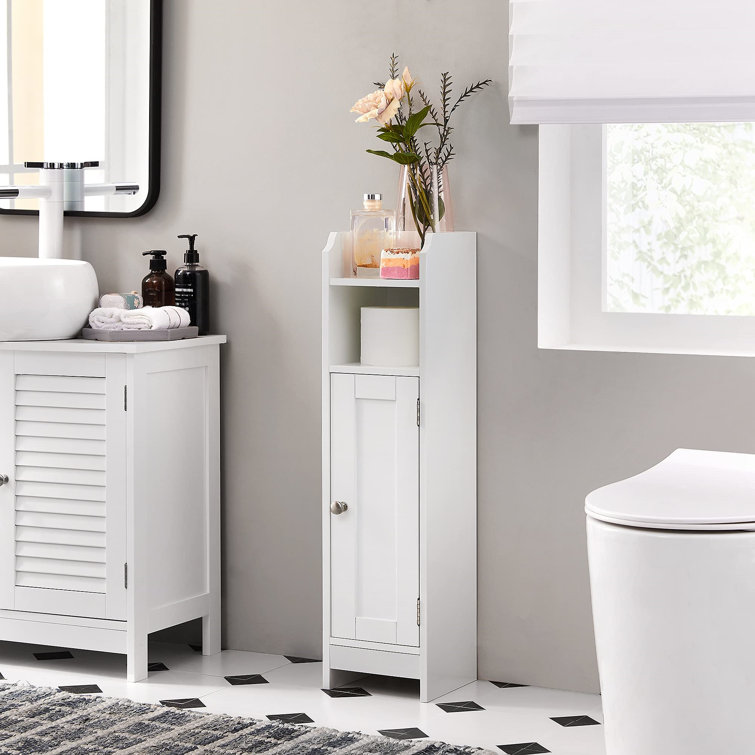 House of Hampton Slim Bathroom Floor Standing Storage Cabinet With ...
