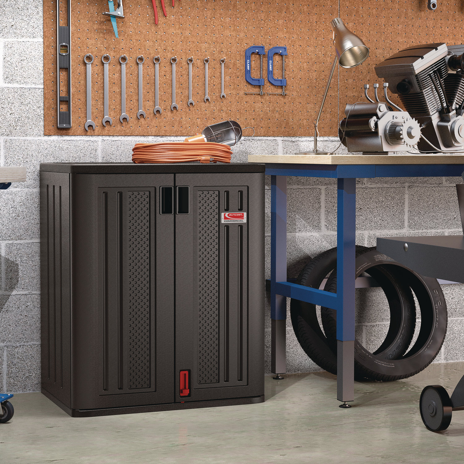 17 Stories Suncast Commercial Base Storage Cabinet, 30 X 20.25 X 36 ...