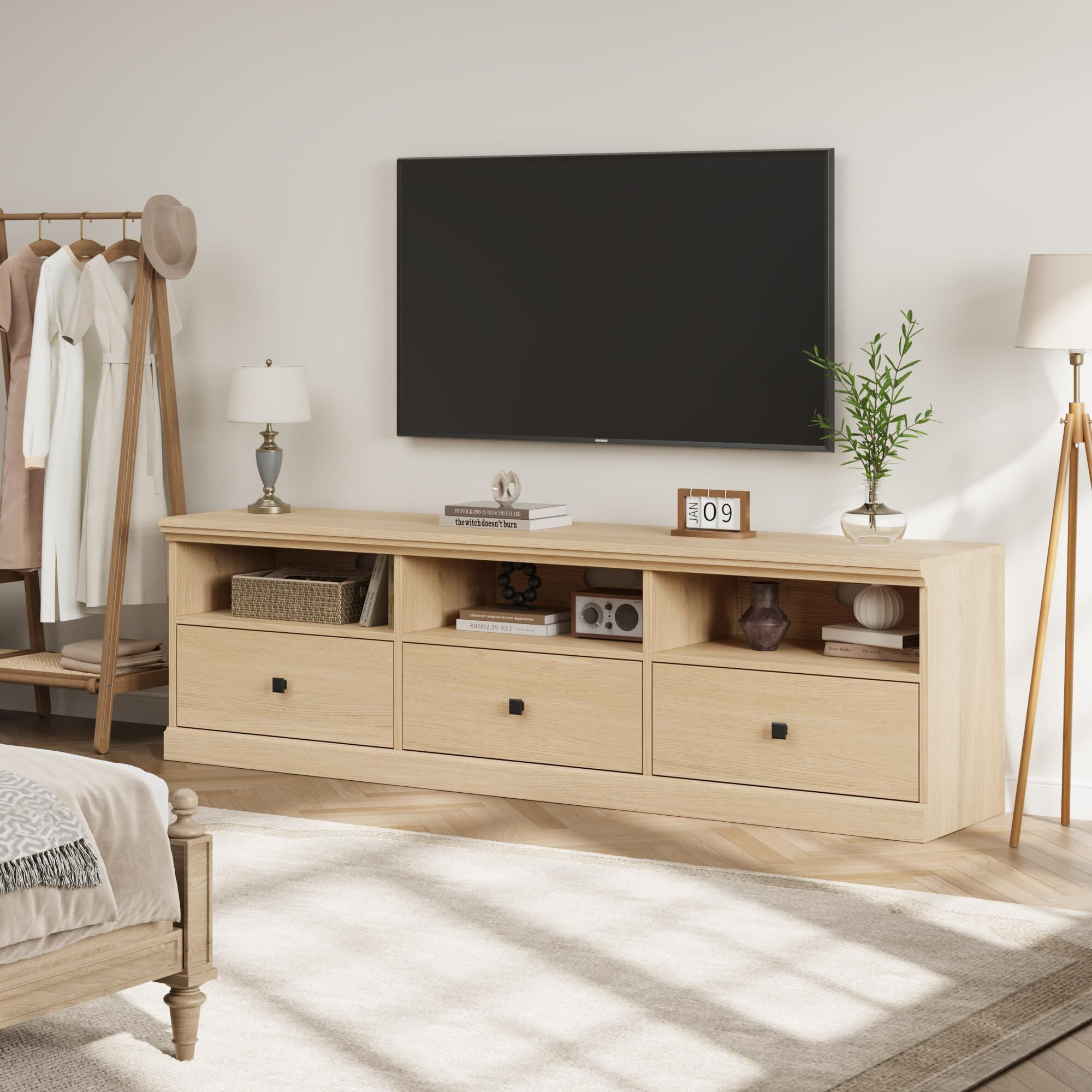 Winston Porter 70in TV Stand for TVs up to 75in, Entertainment Center ...