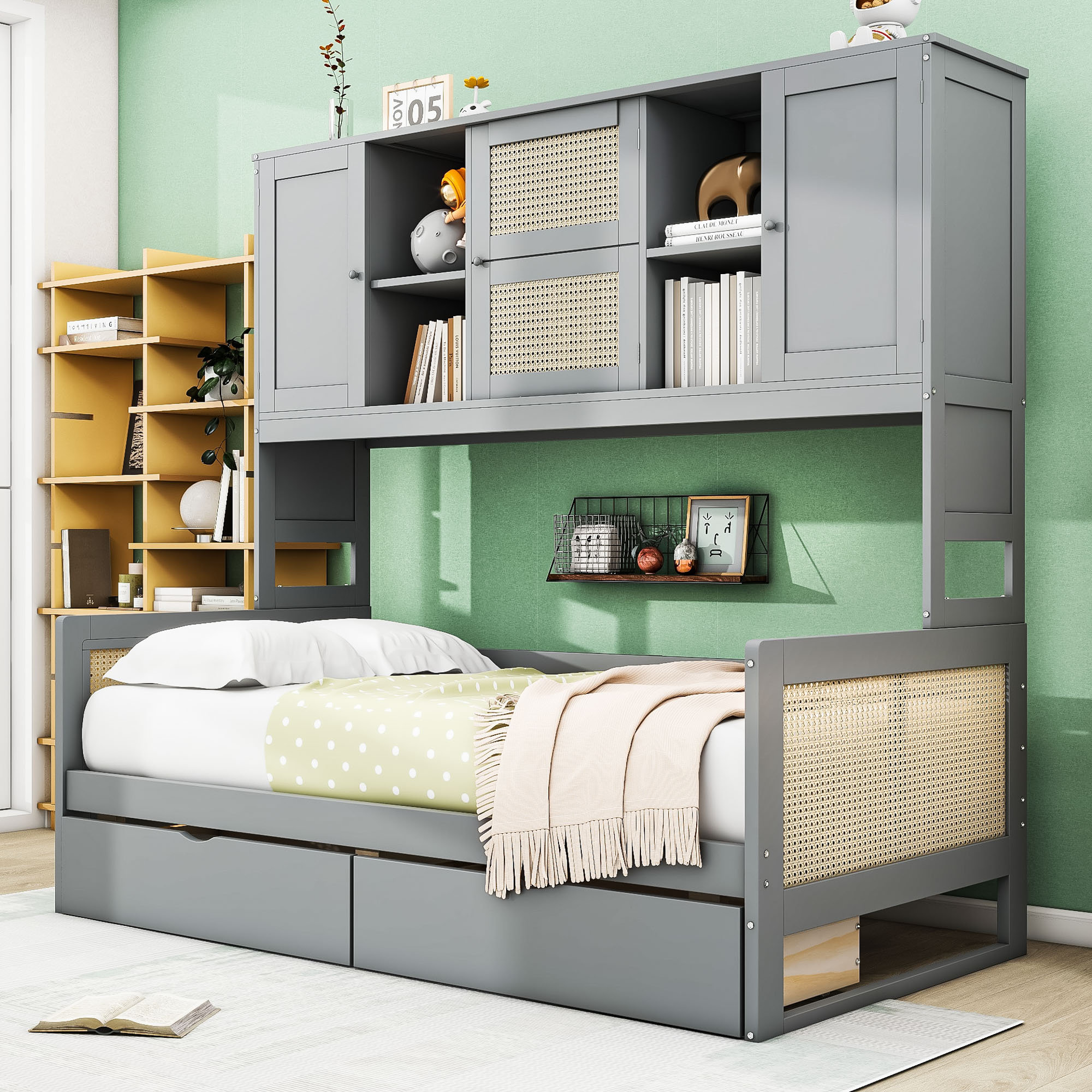 Bayou Breeze Danara Wooden Daybed With 2 Drawers and Shelf | Wayfair