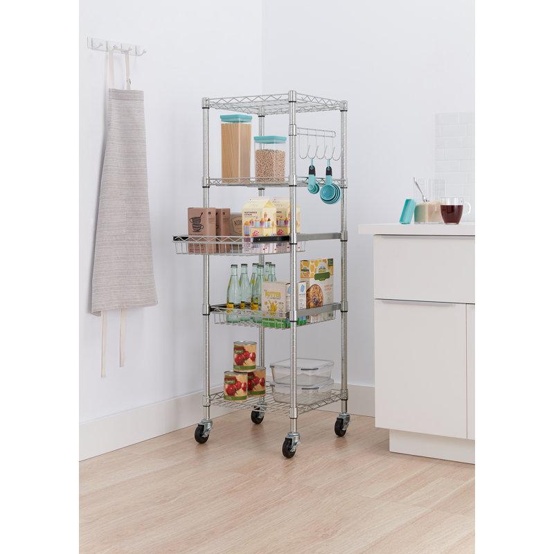 TRINITY EcoStorage Chrome 5-Tier NSF Steel Wire Shelving w/ Baskets ...