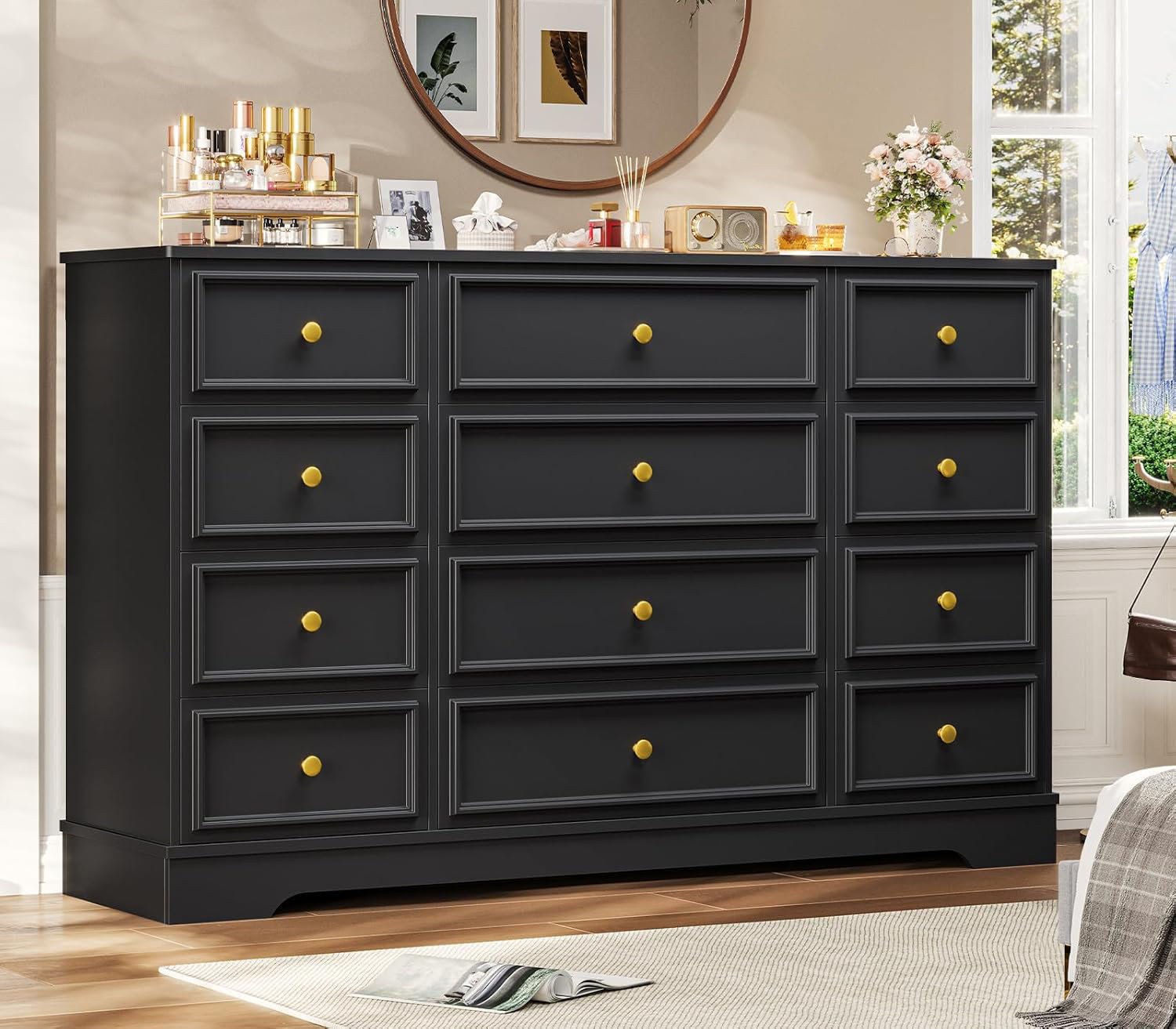 Lark Manor™ Large Dresser With 12 Drawers For Bedroom, 61.4'' Long ...