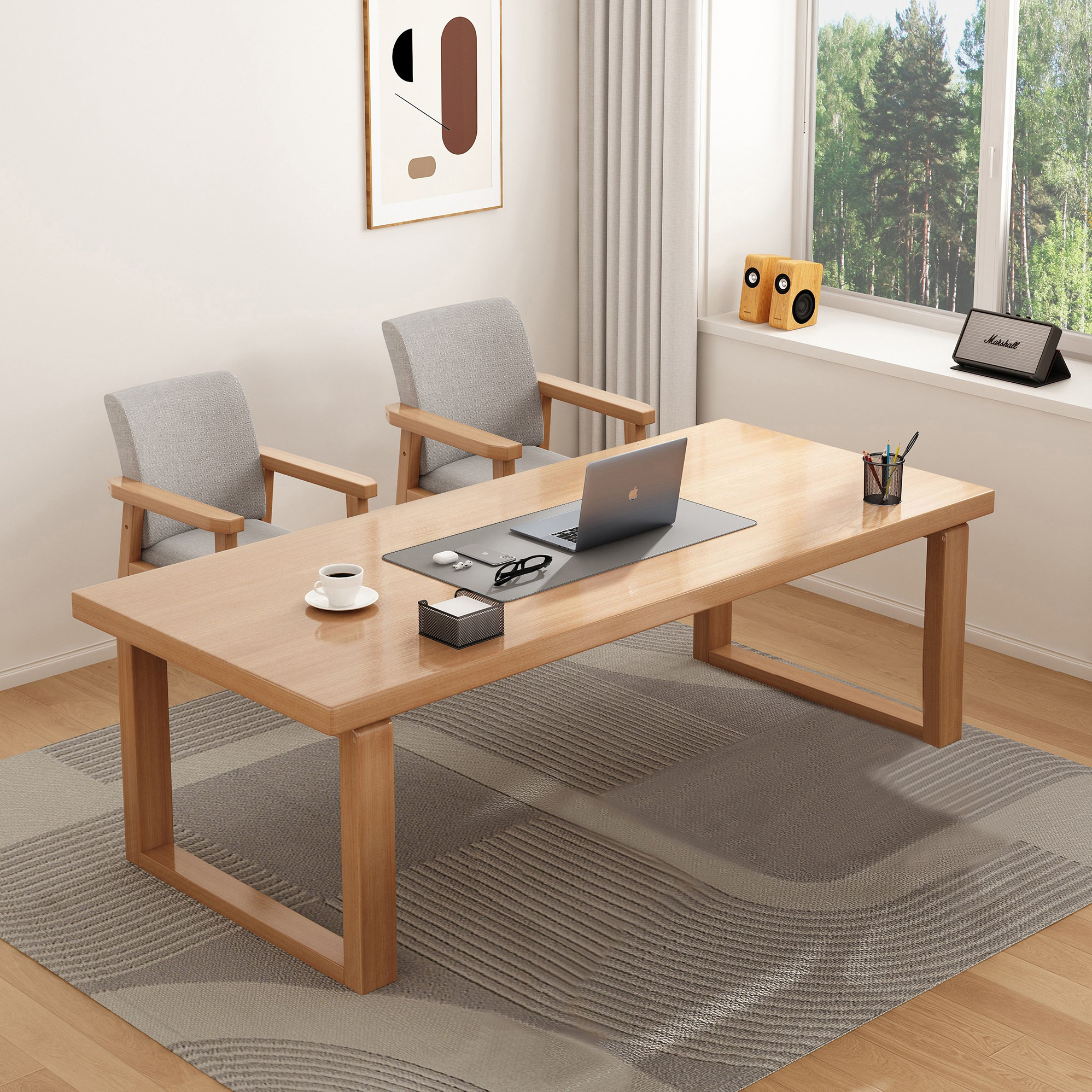 Latitude Run® 3 - Piece Wood Dining Table Kitchen Table with 2 Chair ...