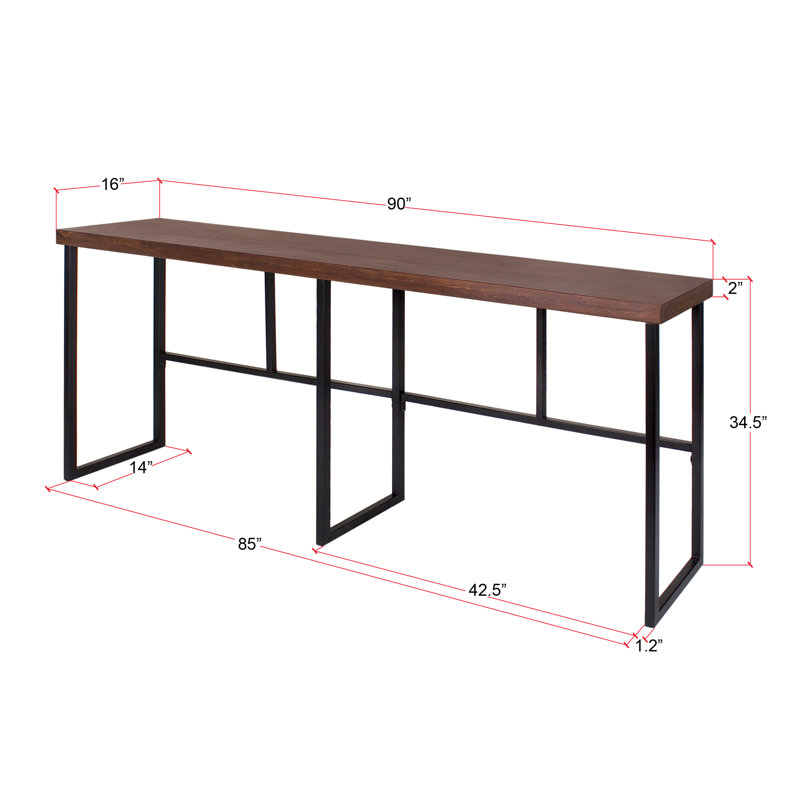 17 Stories Esterly 90" Rosewood Console Table & Reviews | Wayfair