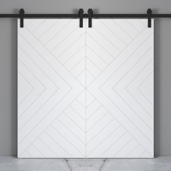 Urban Woodcraft Panelled Manufactured Wood Painted Arctic Barn Door ...