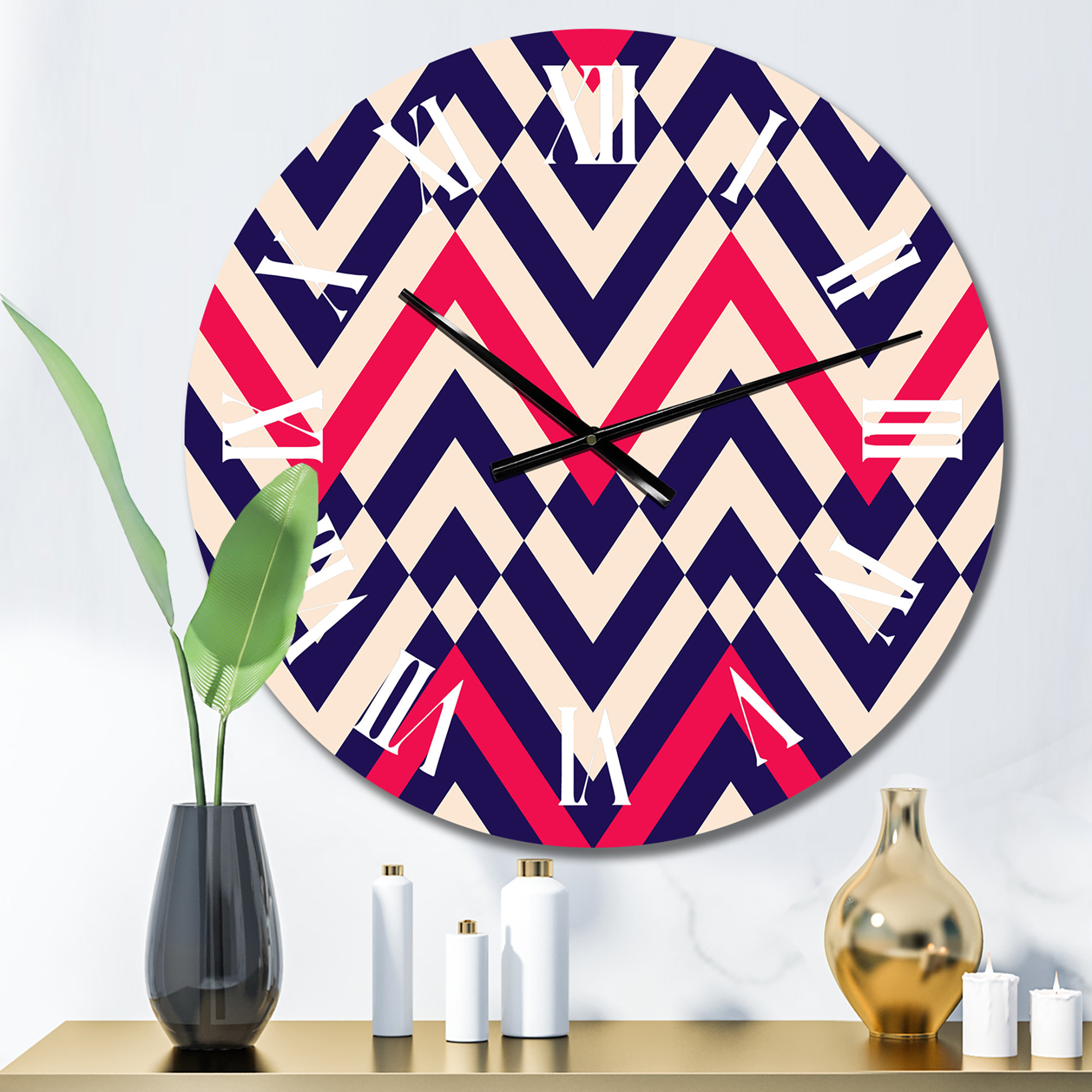 East Urban Home Blue Red And Fuchia eGometric Rhombus - Patterned wall ...