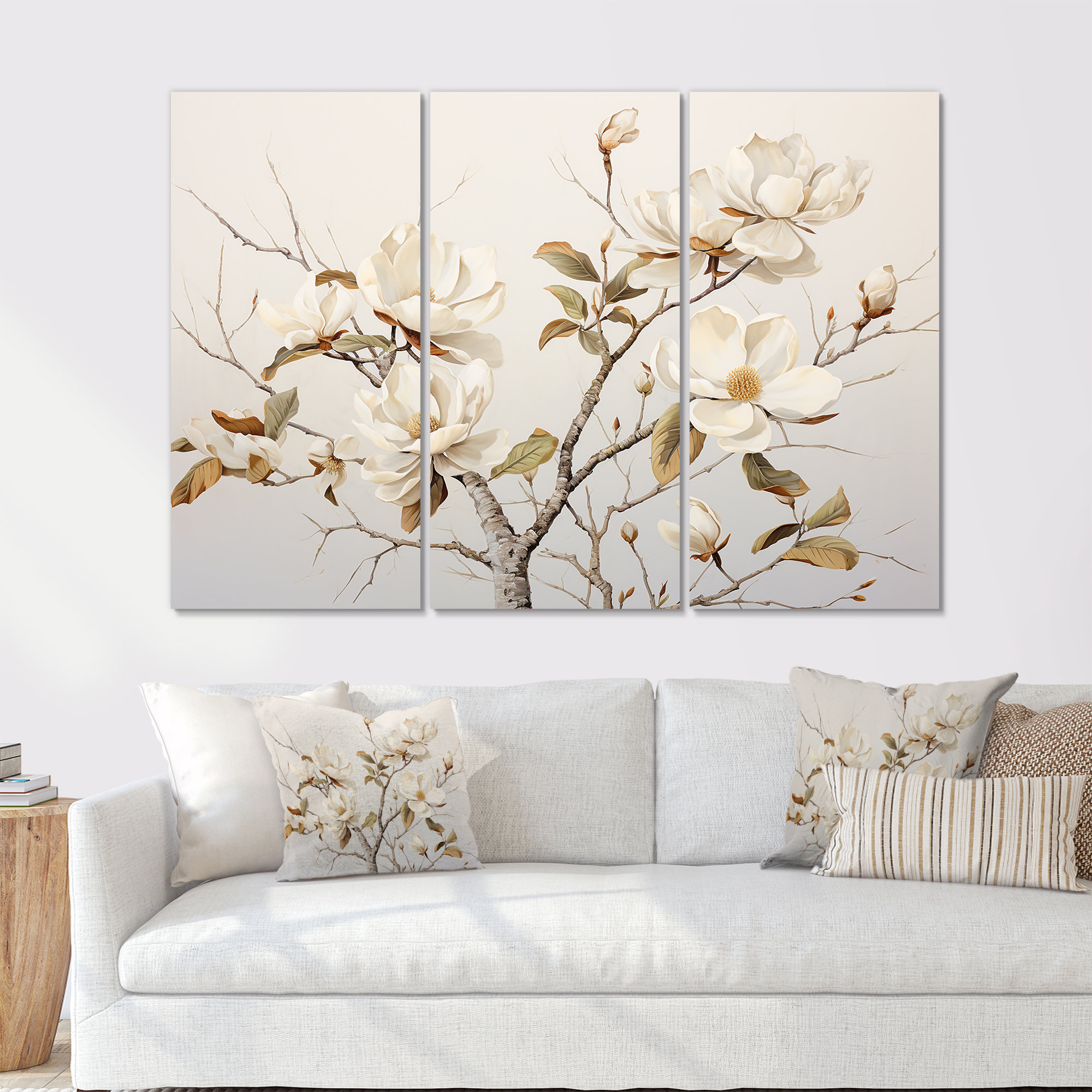 Red Barrel Studio® Minimalism White Magnolias Blossom - Magnolias Wall ...