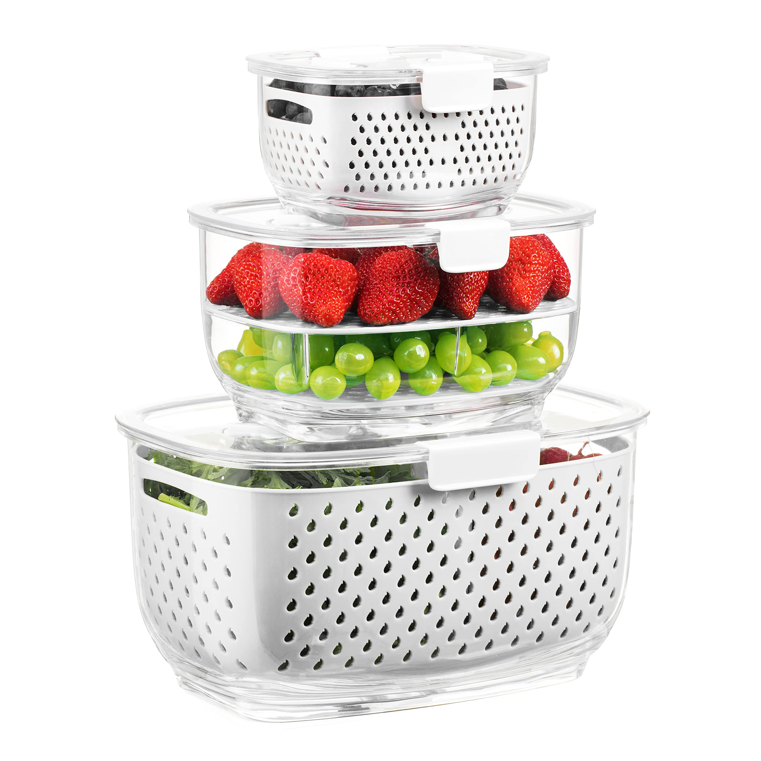 Hokku Designs Fresh Produce Vegetable Fruit Storage Containers 3Piece ...