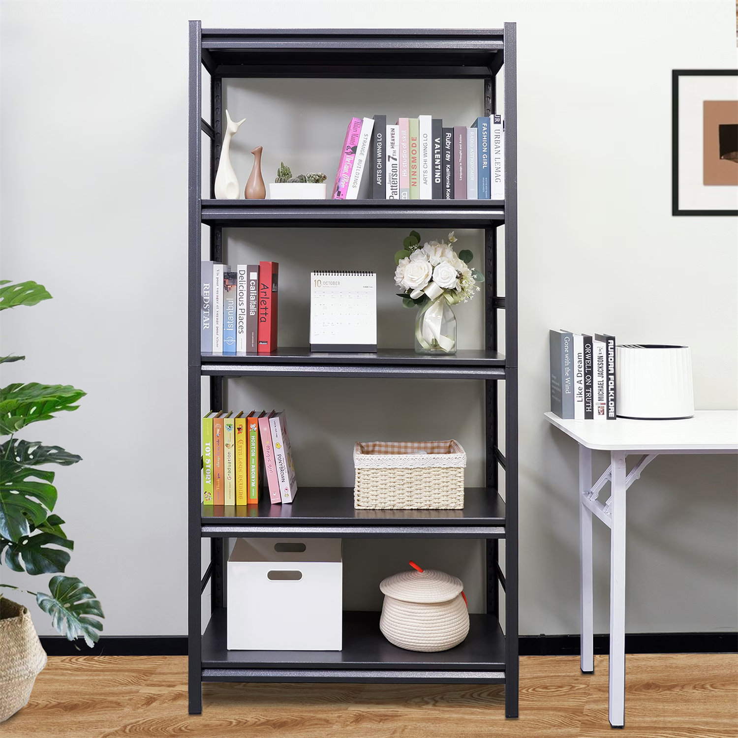 17 Stories 5 Tier Heavy Duty Storage Shelves Metal Shelving Unit ...
