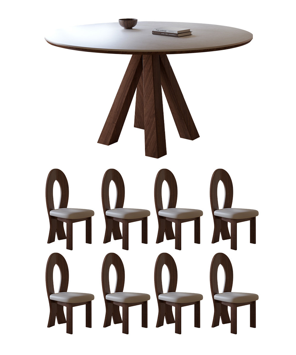 Graceful Nests Furnishings Vintage solid wood rock plate round table ...