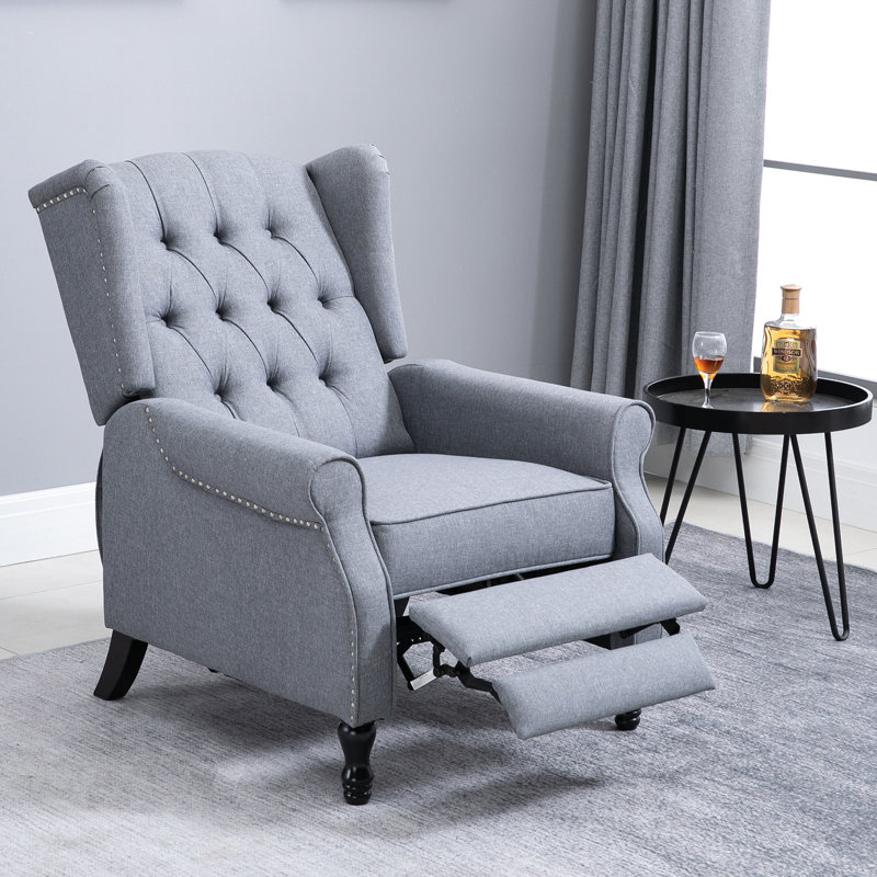 Marlow Home Co. Adorabella Upholstered Recliner with Footstool ...