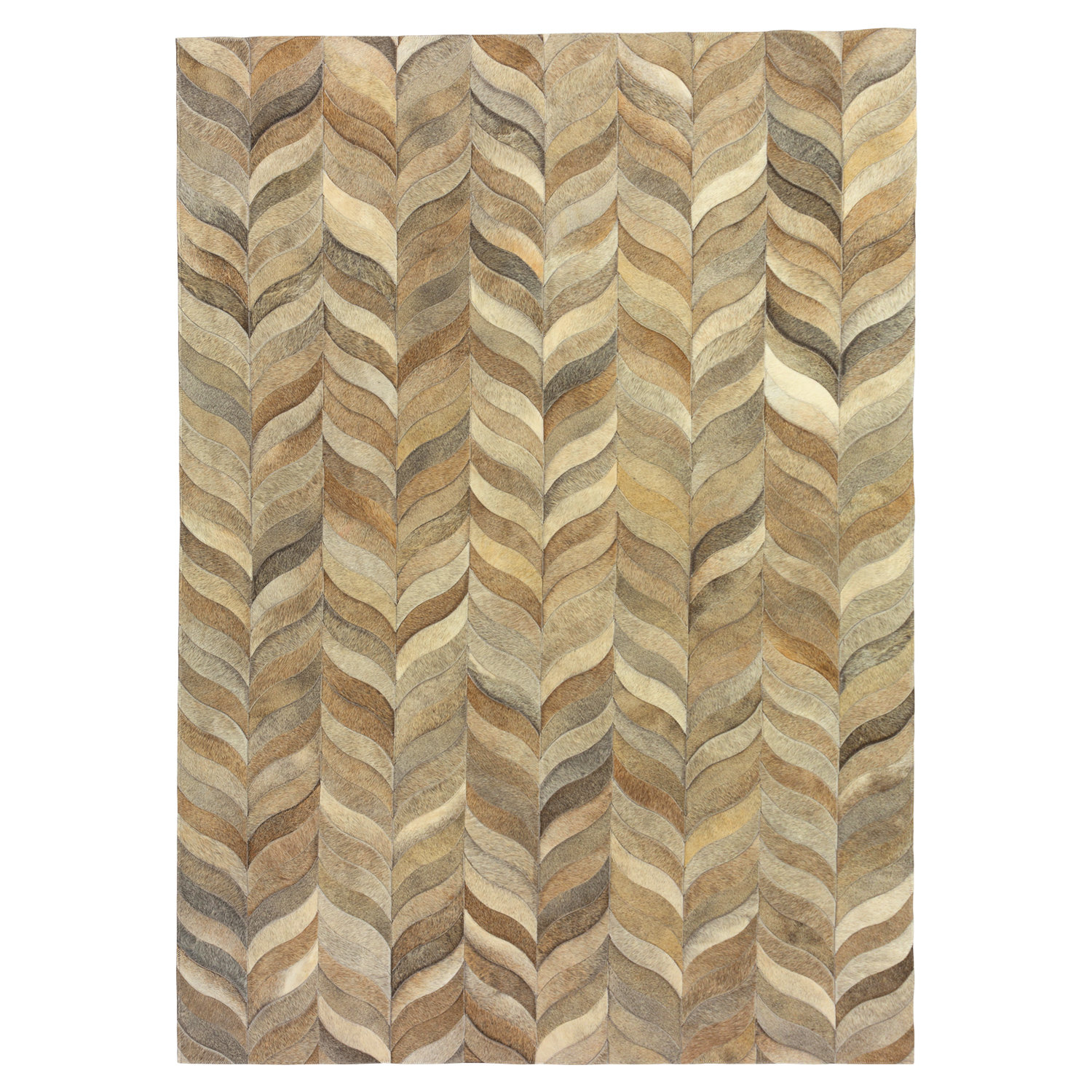 Cowhide Mall Ceres Chevron Handmade Cowhide Taupe/Brown/Gray/Ivory Area ...