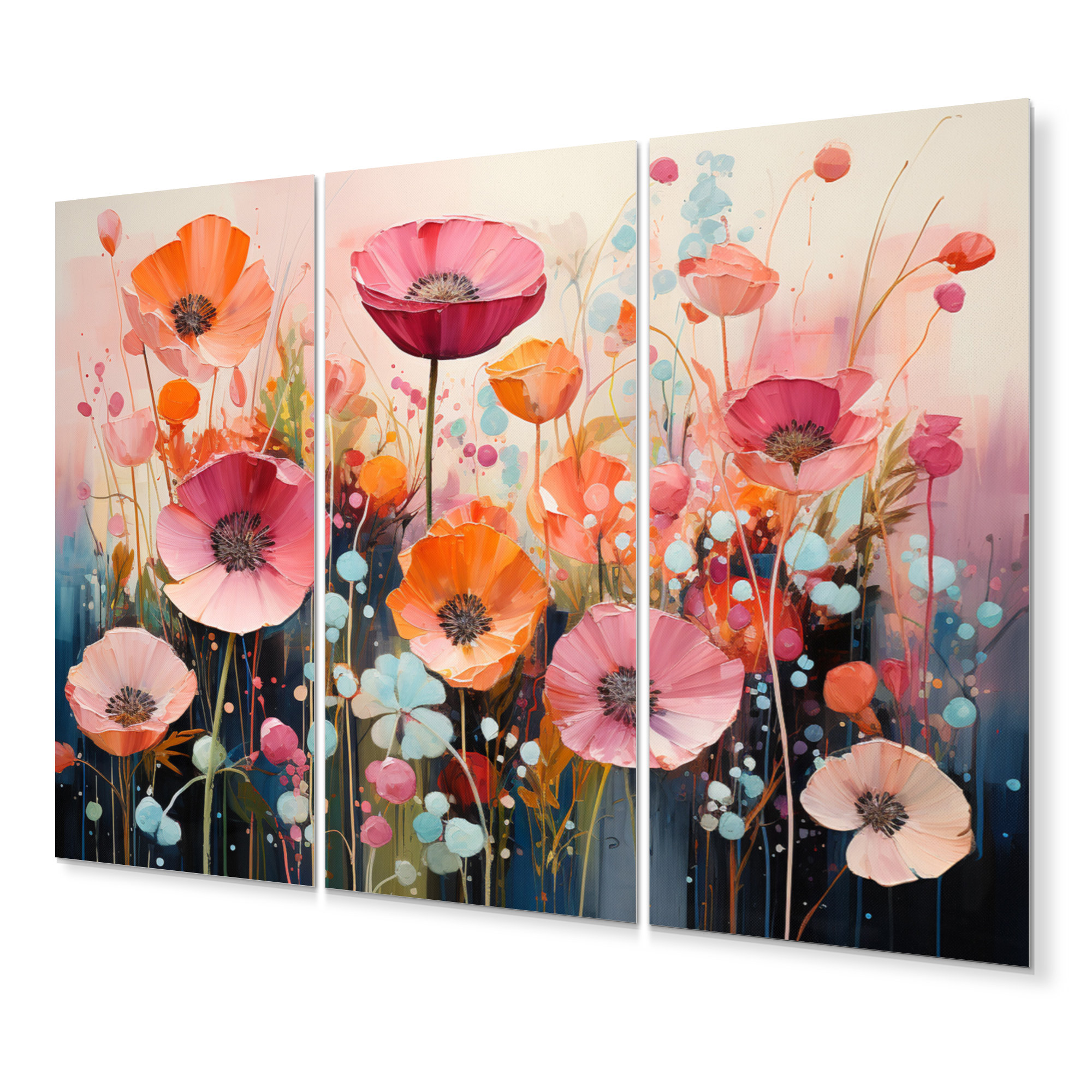 Design Art Peach Green Cactus Representation Multicolored Acrylic VI ...