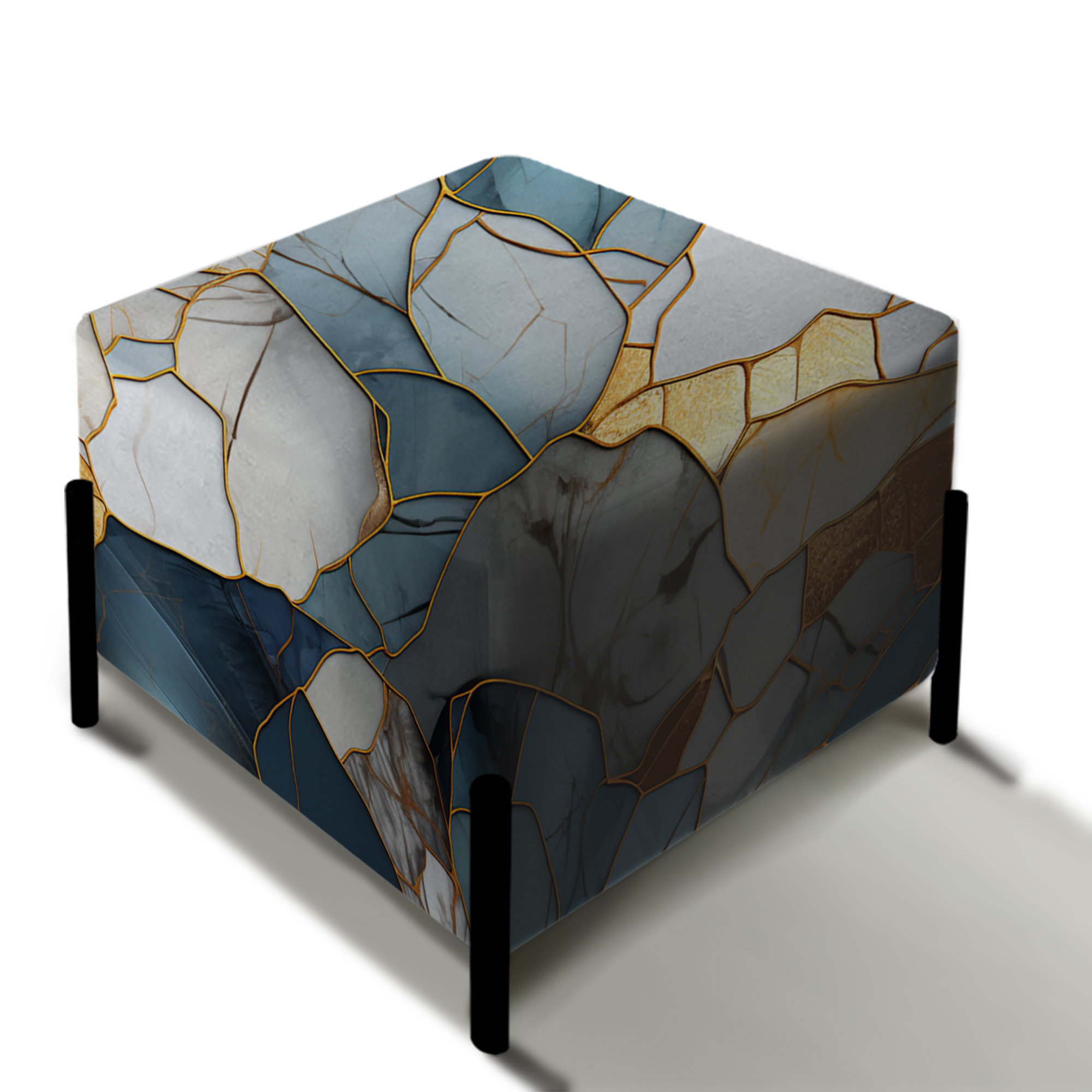 Design Art Urban Oasis Marble Pattern - Marble Square Ottoman | Wayfair
