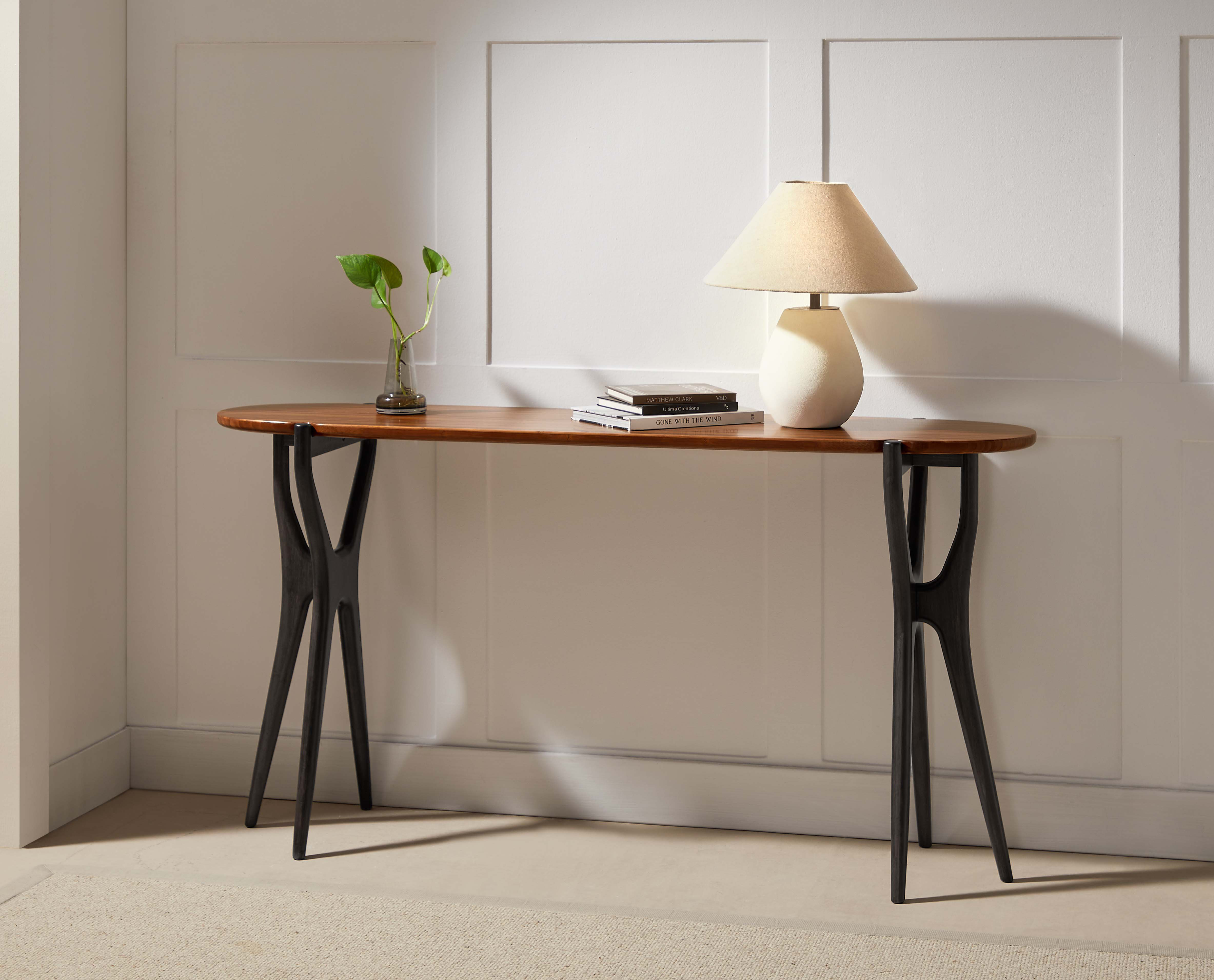 Corrigan Studio Hartfield Console table, Copper and Charcoal - Wayfair ...