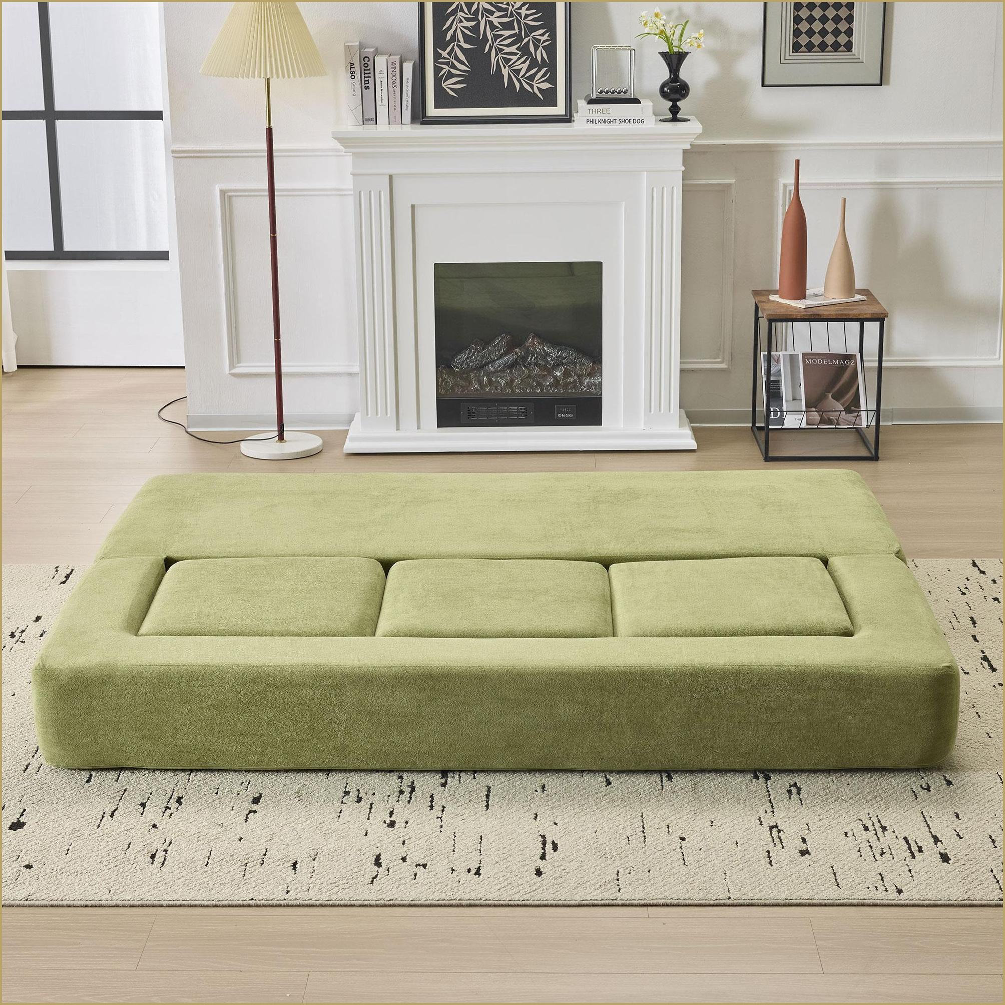 Latitude Run® Sectional Sofa Convertible with 3 Footrests, High Rebound ...