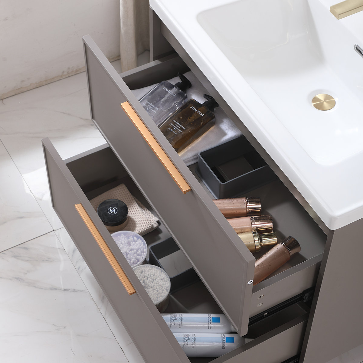 Mercer41 32'' Khaki Gray Free Standing 2 Drawers Single Bathroom Vanity ...