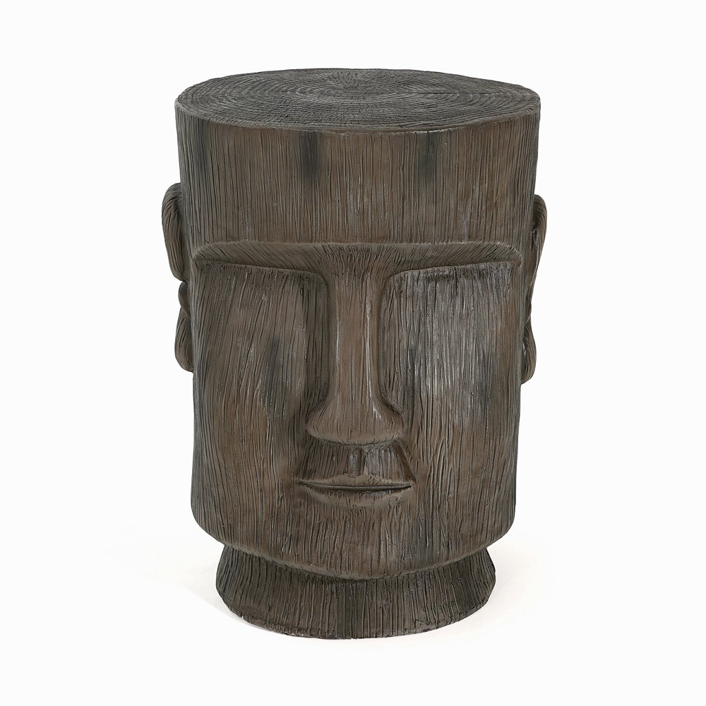 Ivy Bronx Outdoor Side Table,Easter Island Moai Statue Pedestal End ...