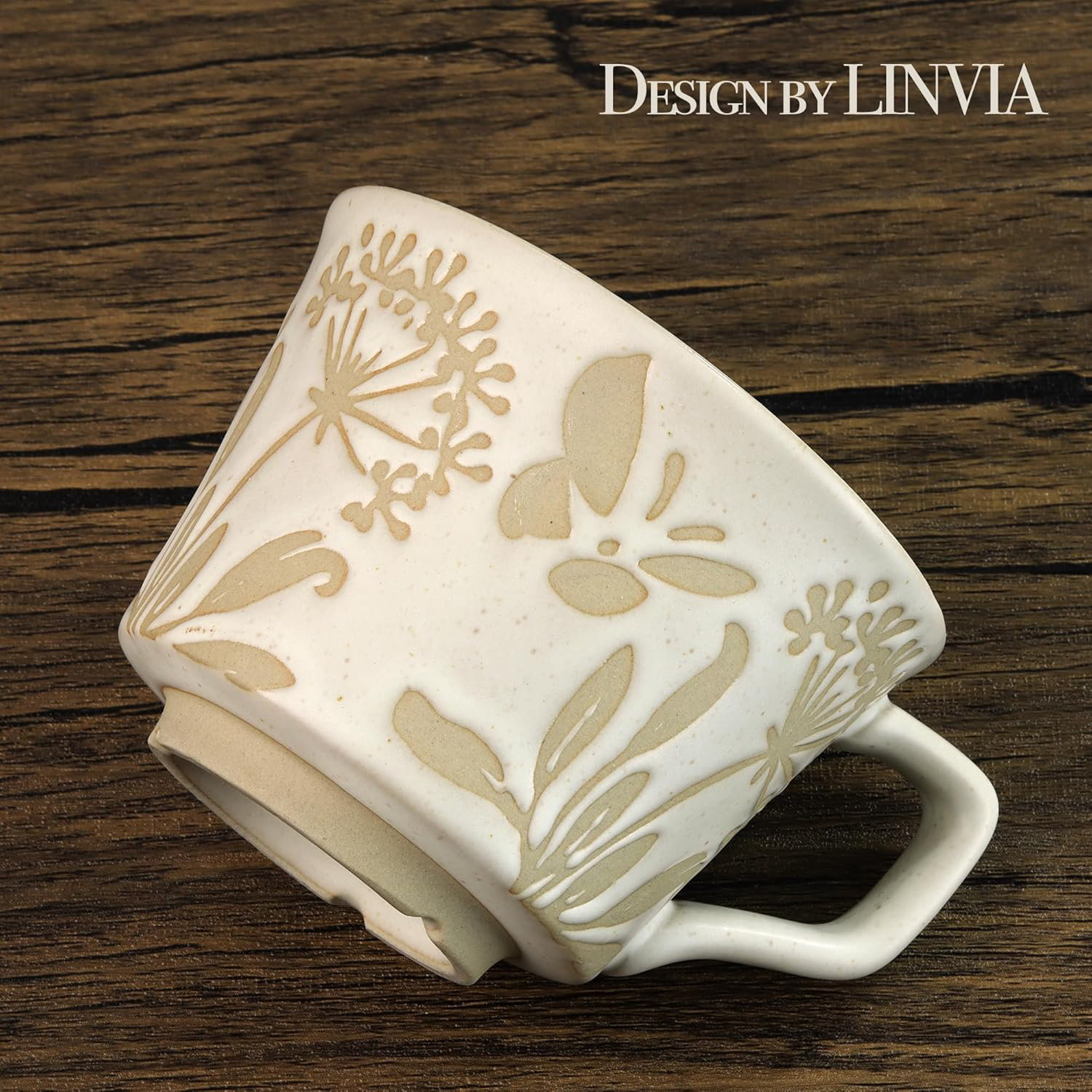 Asalwa Ceramic Coffee Mug, Novelty Unique Teacup With Large Handle ...