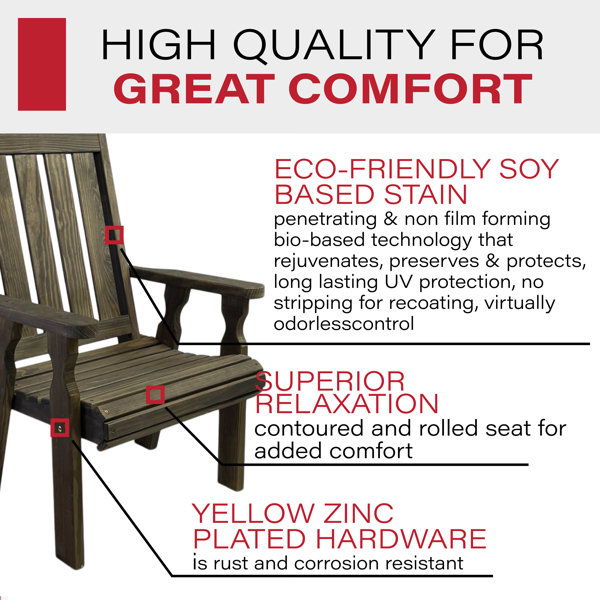 Amish Casual Heavy Duty 600 Lb High Back Mission Treated Patio Chair ...