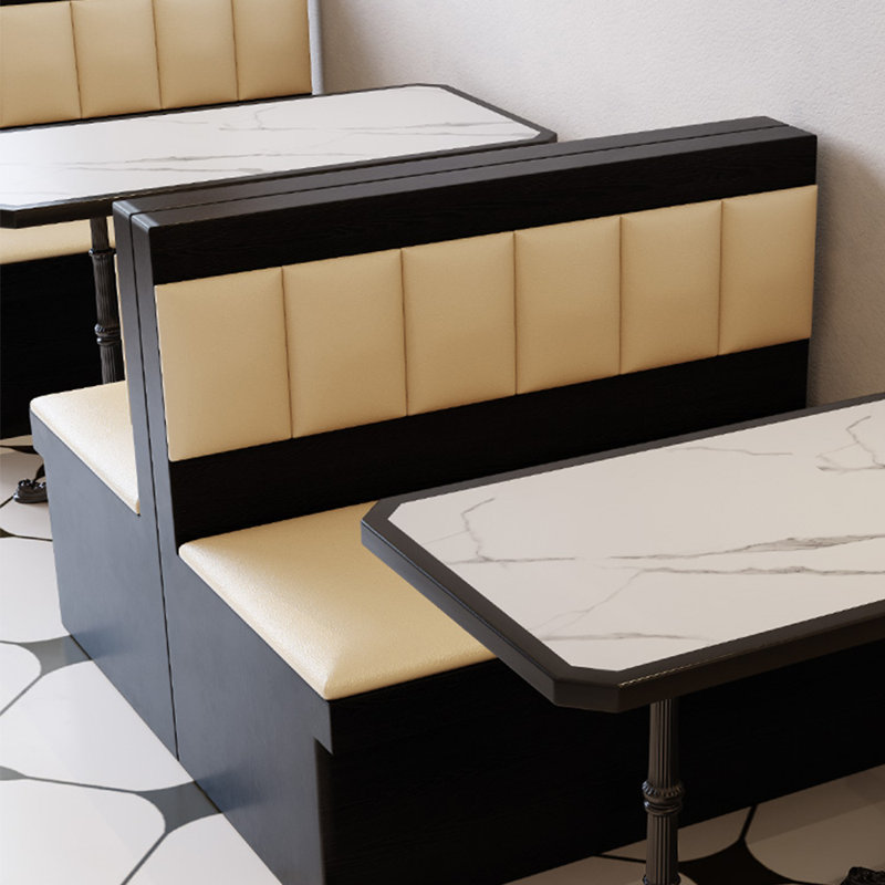 Canadian Linen Vintage Simple Restaurant Bench Faux Leather Upholstered ...