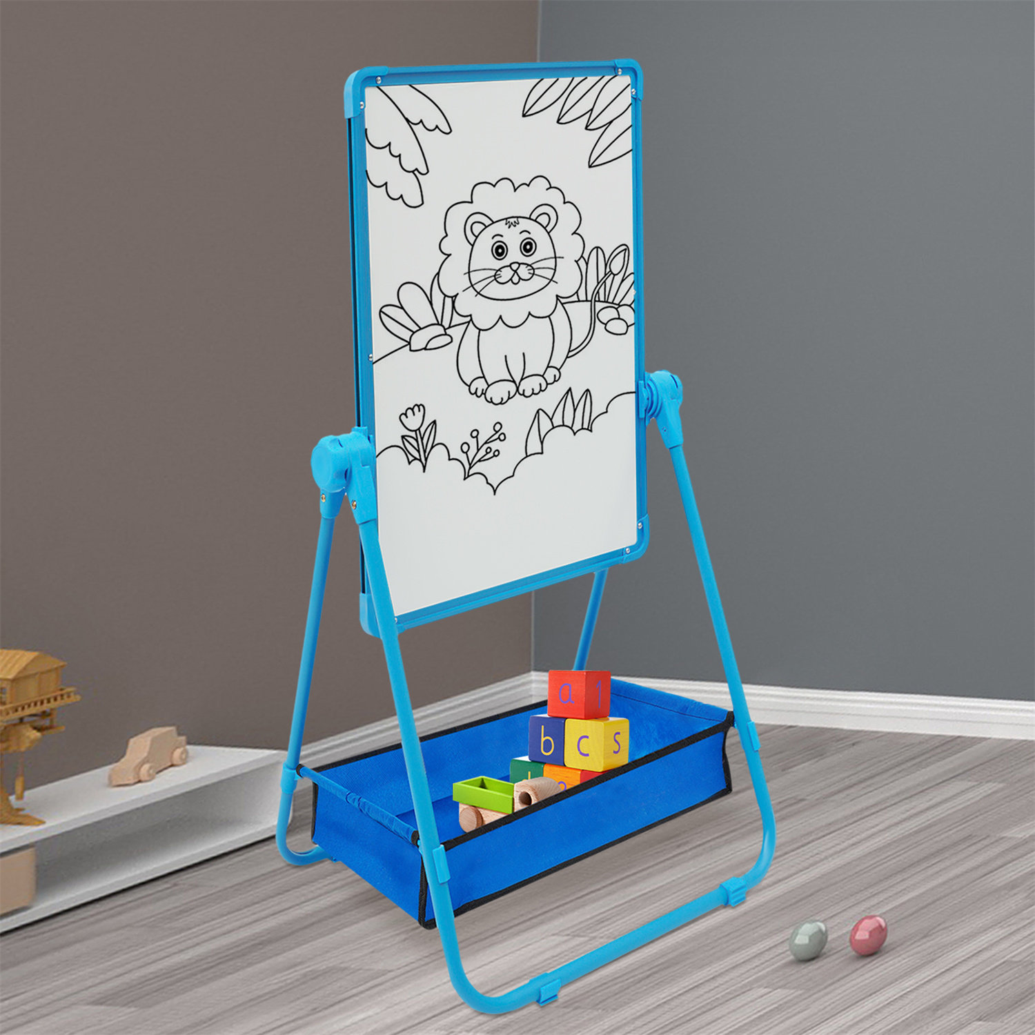 YINXIER Freestanding Reversible Magnetic Small (60 - 120 Cm) Chalkboard ...
