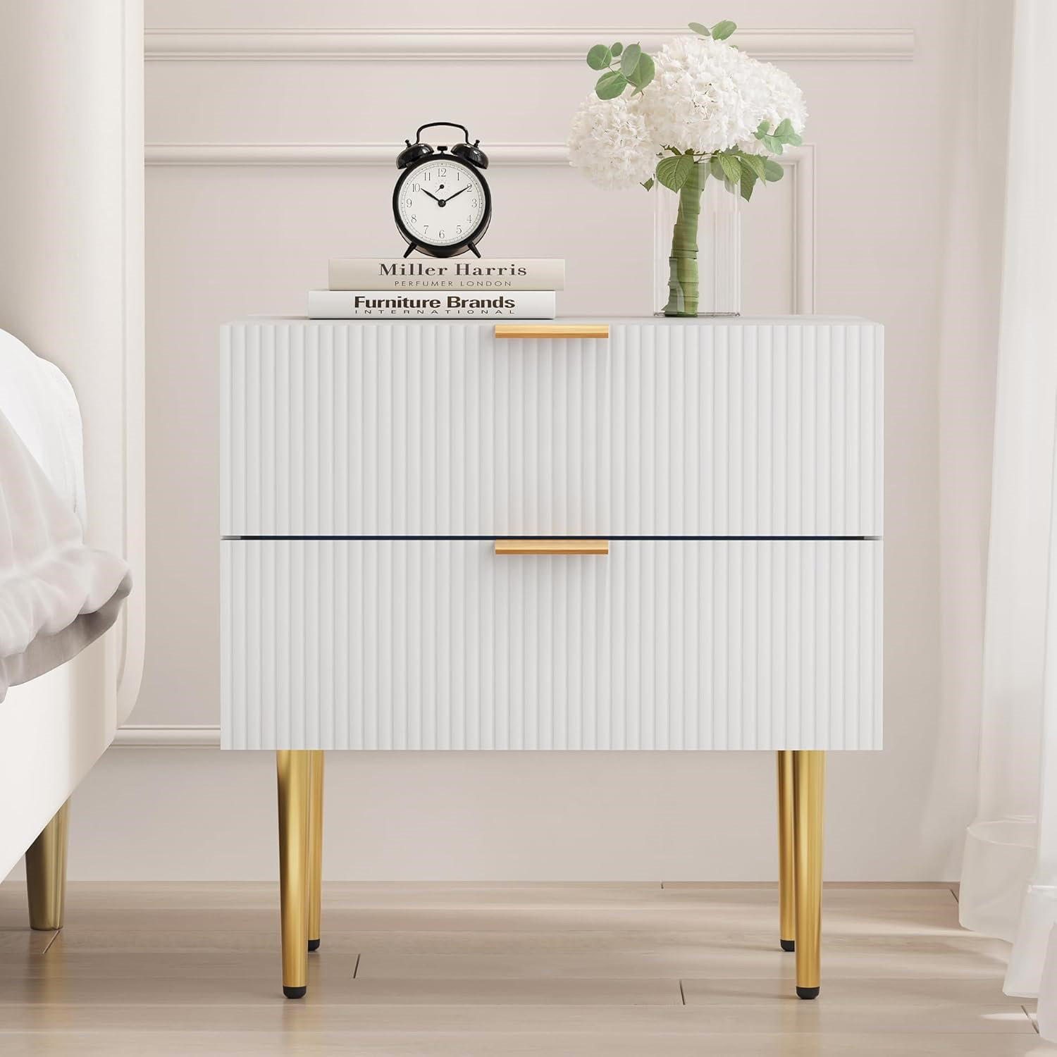 Brayden Studio® Nightstand, Night Stand with Fluted Panel, Bedside ...