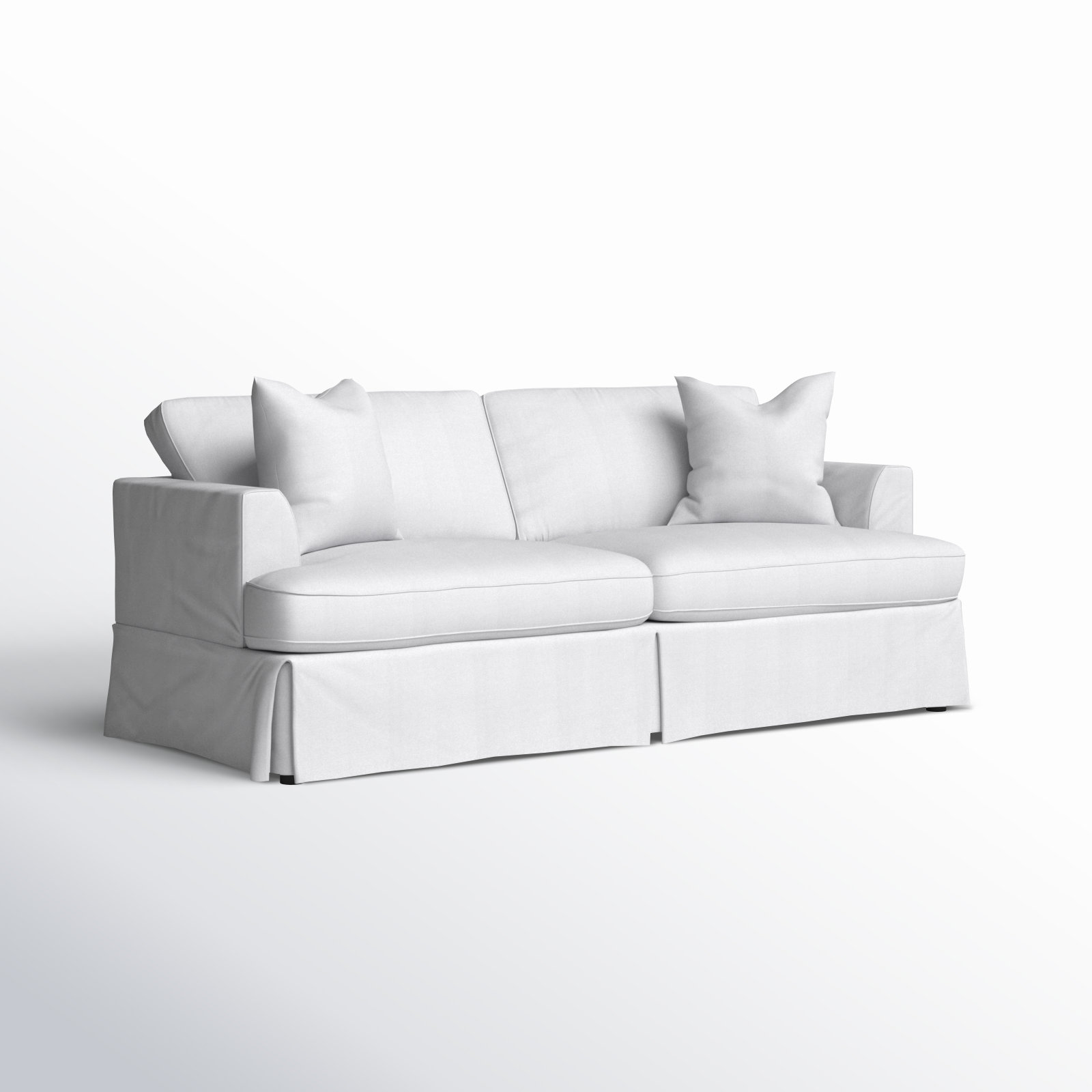 Wayfair Custom Upholstery™ Lucia 93" Recessed Arm Slipcovered Sofa Bed ...