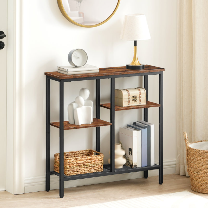 Winston Porter Dadash 29.5" Small Console Table with Metal Mesh Shelf ...