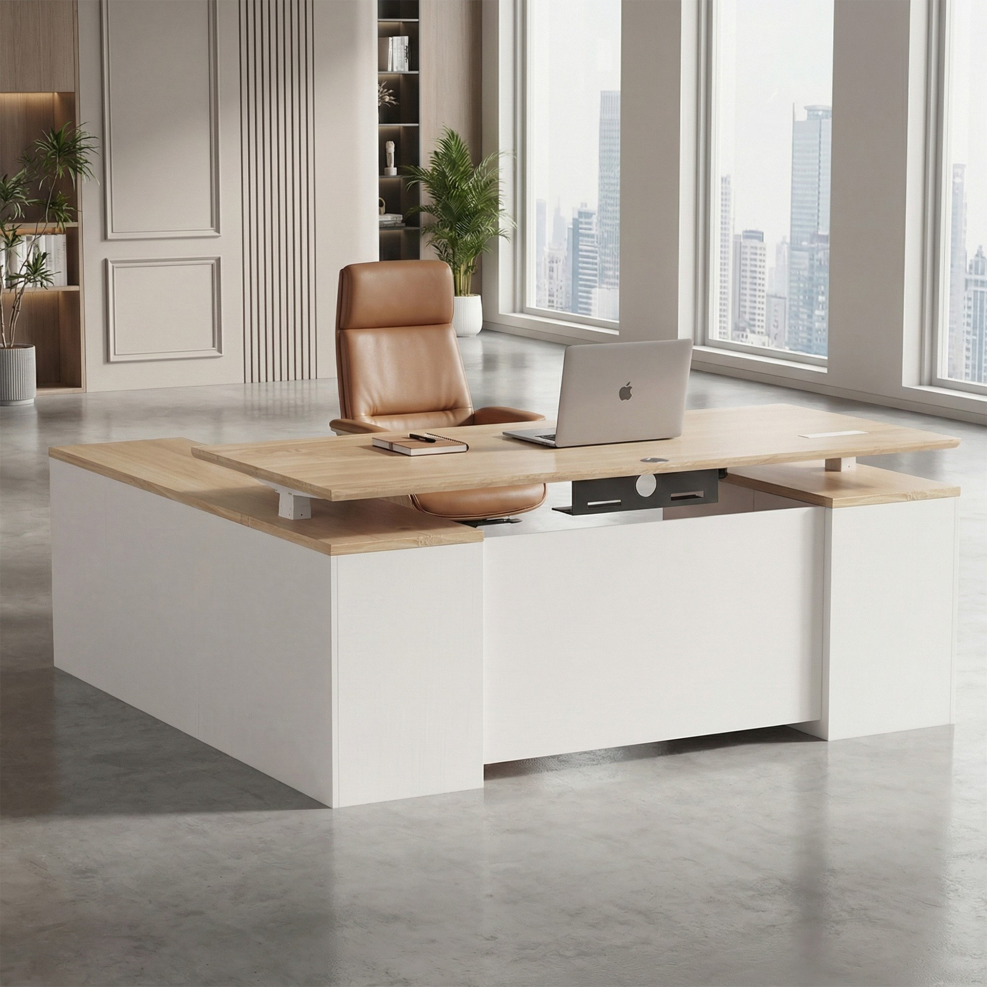 Latitude Run® Executive L-shaped Standing Desk With Digital Lock ...