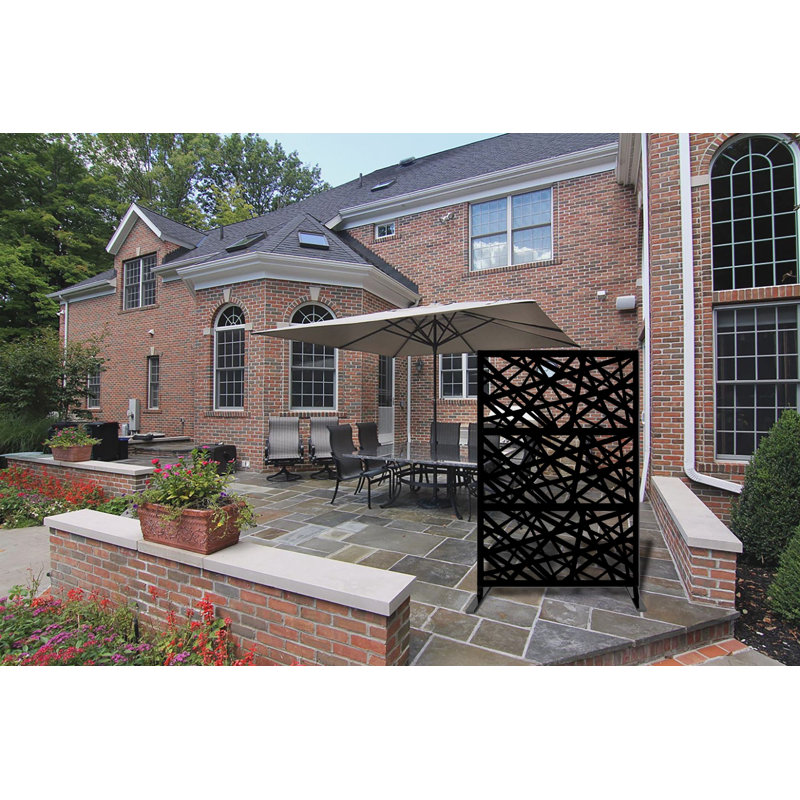 e-Joy 6.5 ft. H x 4 ft. W Laser Cut Metal Privacy Screen Fence ...