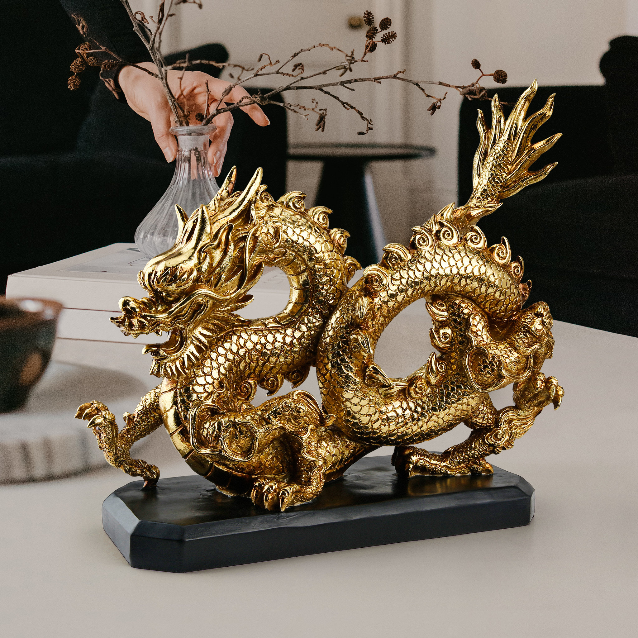 Design Toscano Emperors Golden Dragon Figurine & Reviews | Wayfair